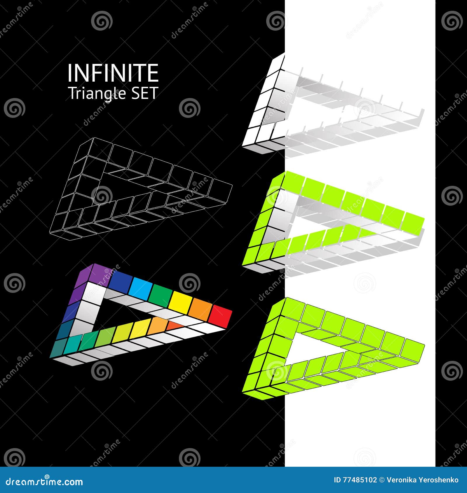 Modern Infinite Triangle Origami Number Banner. Vector Illustration ...