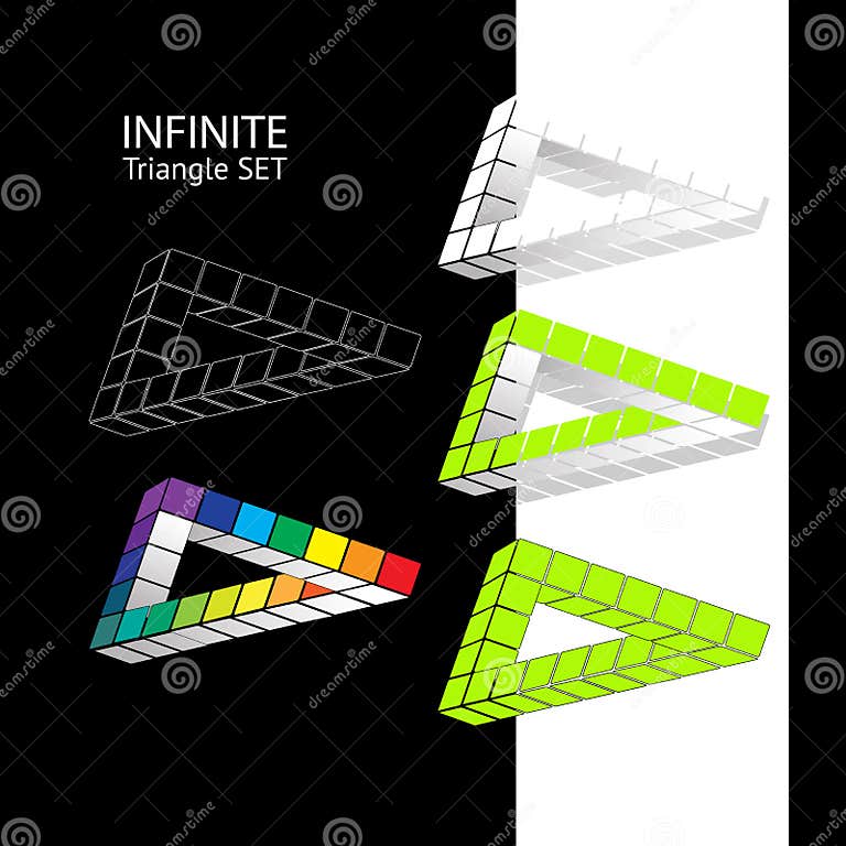 Set Vector Abstract Modern Infinite Triangle. Stock Vector ...