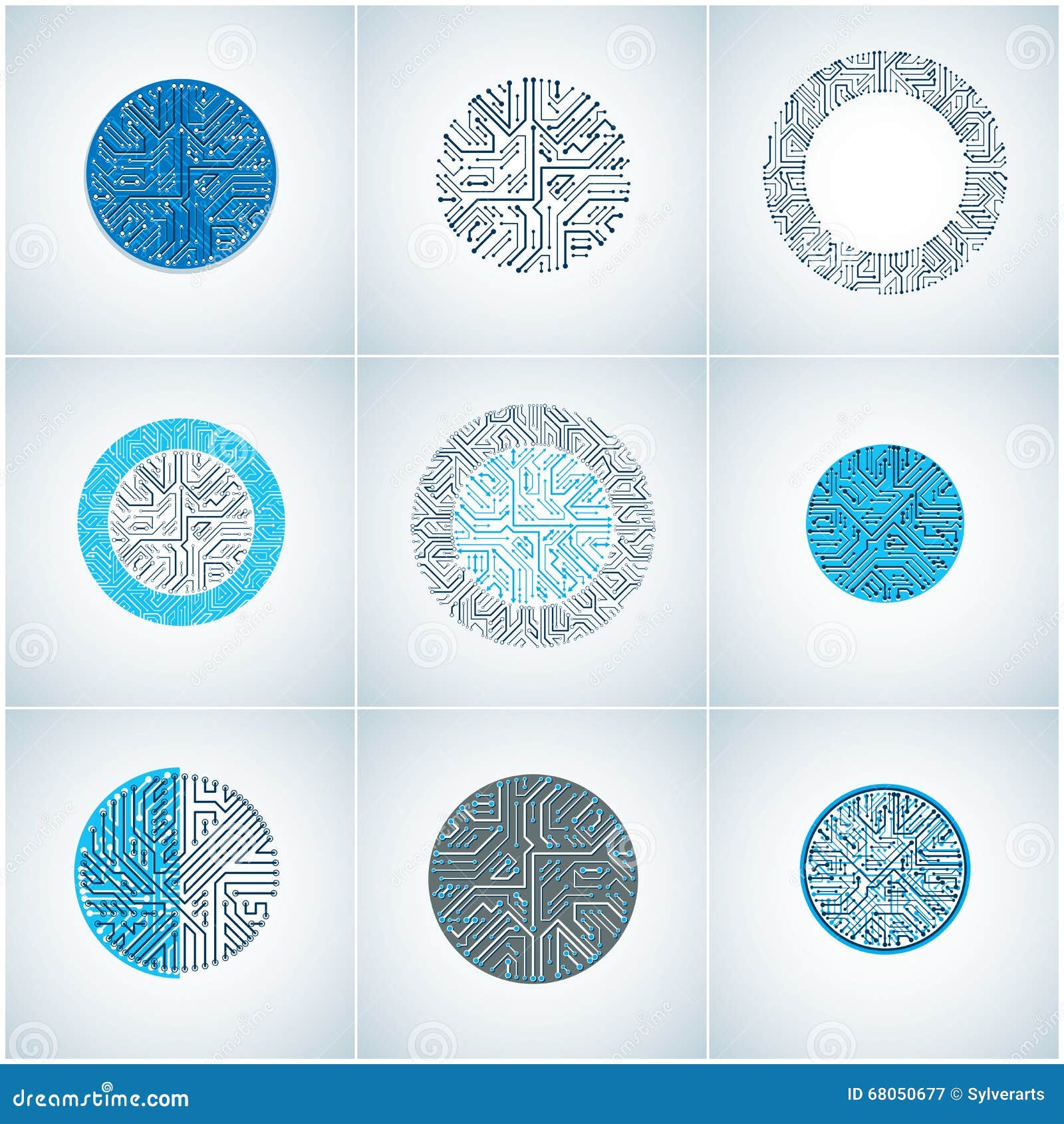 Tech Circular Cpu Chip Frame. Digital Ai Deep Learning Futuristic ...