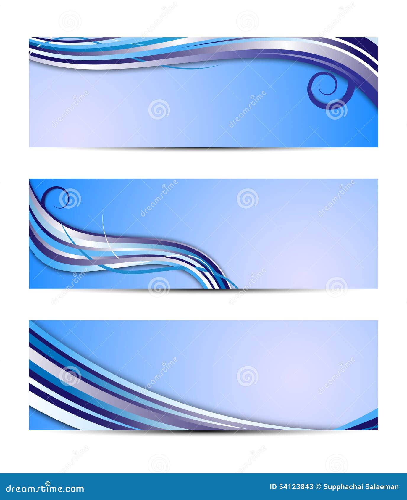 Set of Vector Abstract Water Wave Design Banner Stock Vector ...