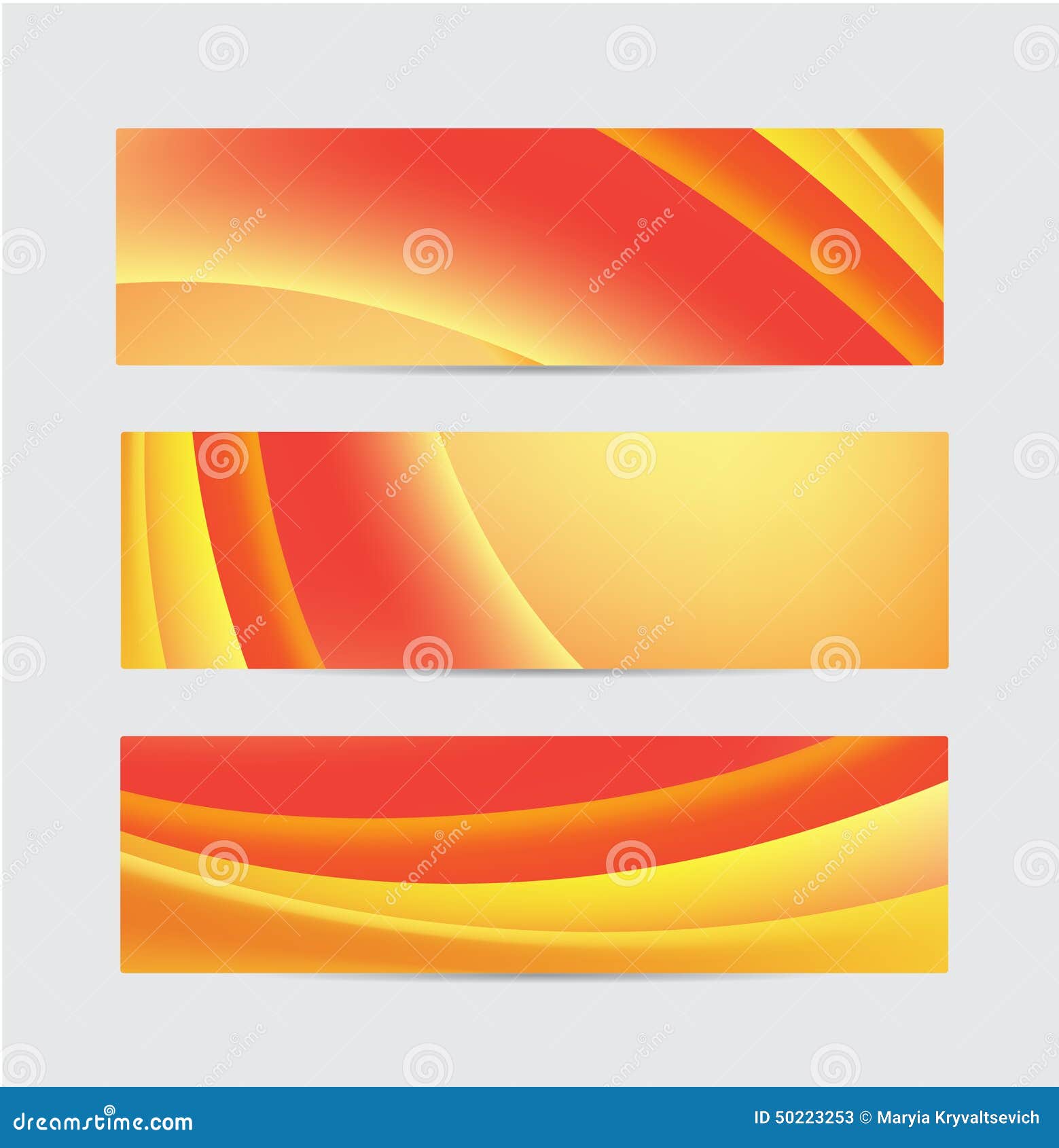 Set of Vector Abstract Wavy Banners Stock Vector - Illustration of ...