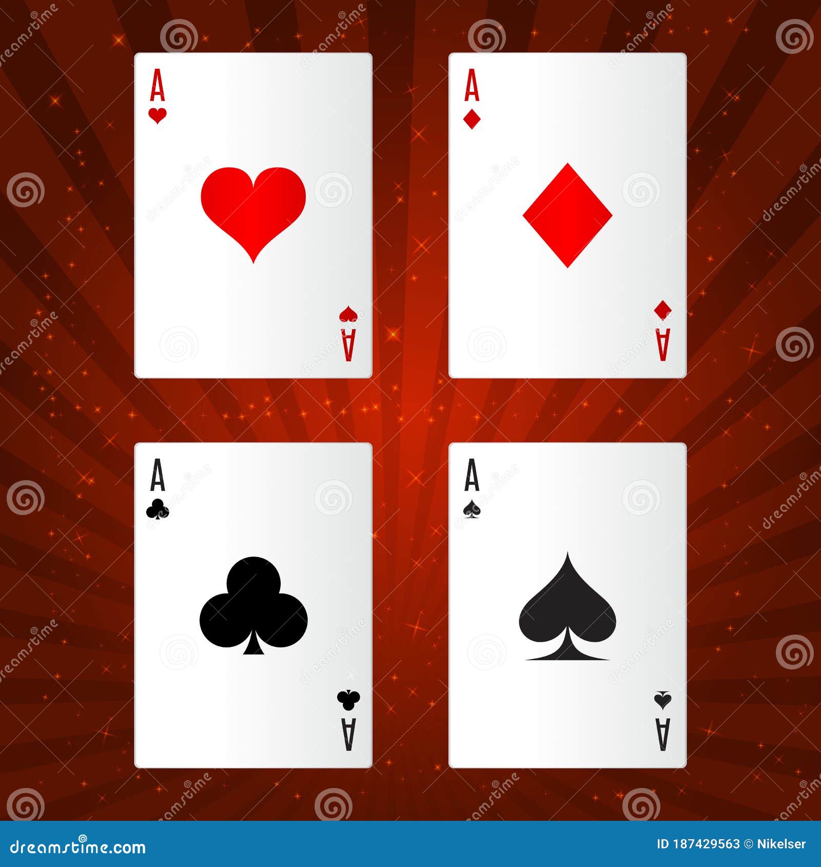 Set of Vector Ace Playing Cards. Vector Illustration. EPS 10. Stock ...