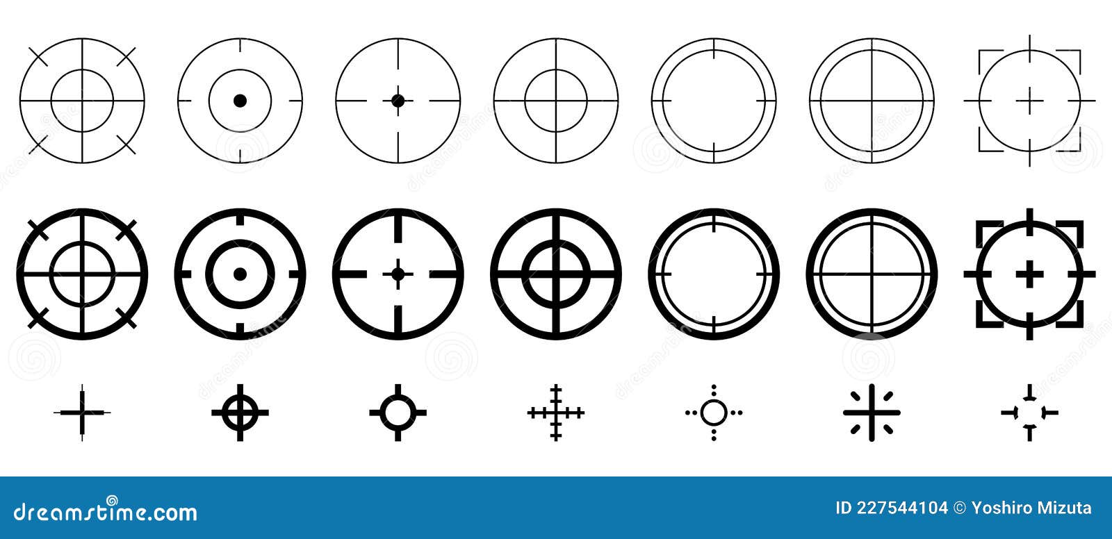 Set of Vector Aim Icons Isolated Stock Vector - Illustration of circle ...