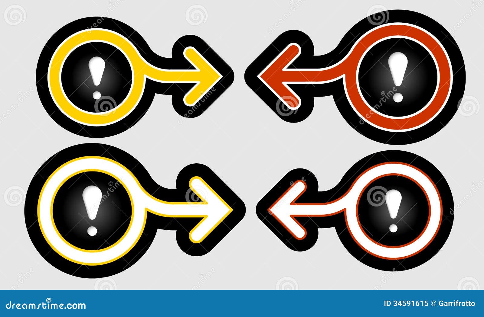 Set vector alert icon stock vector. Illustration of exclamation - 34591615