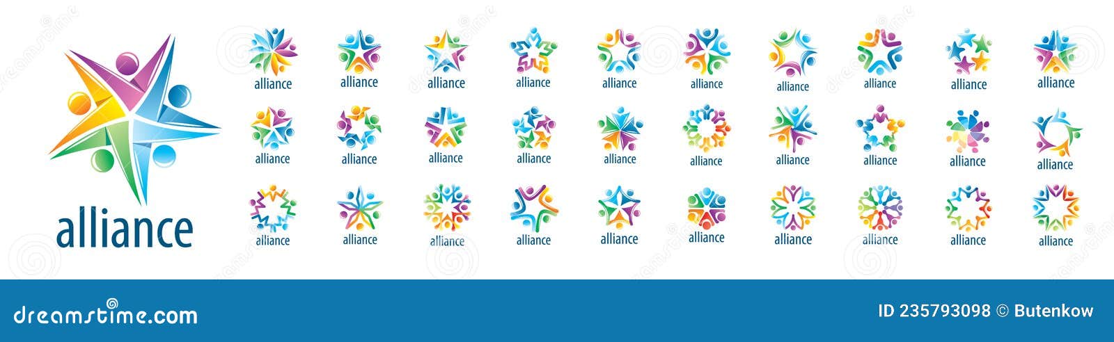 A Set of Vector Alliance Logos on a White Background Stock Vector ...