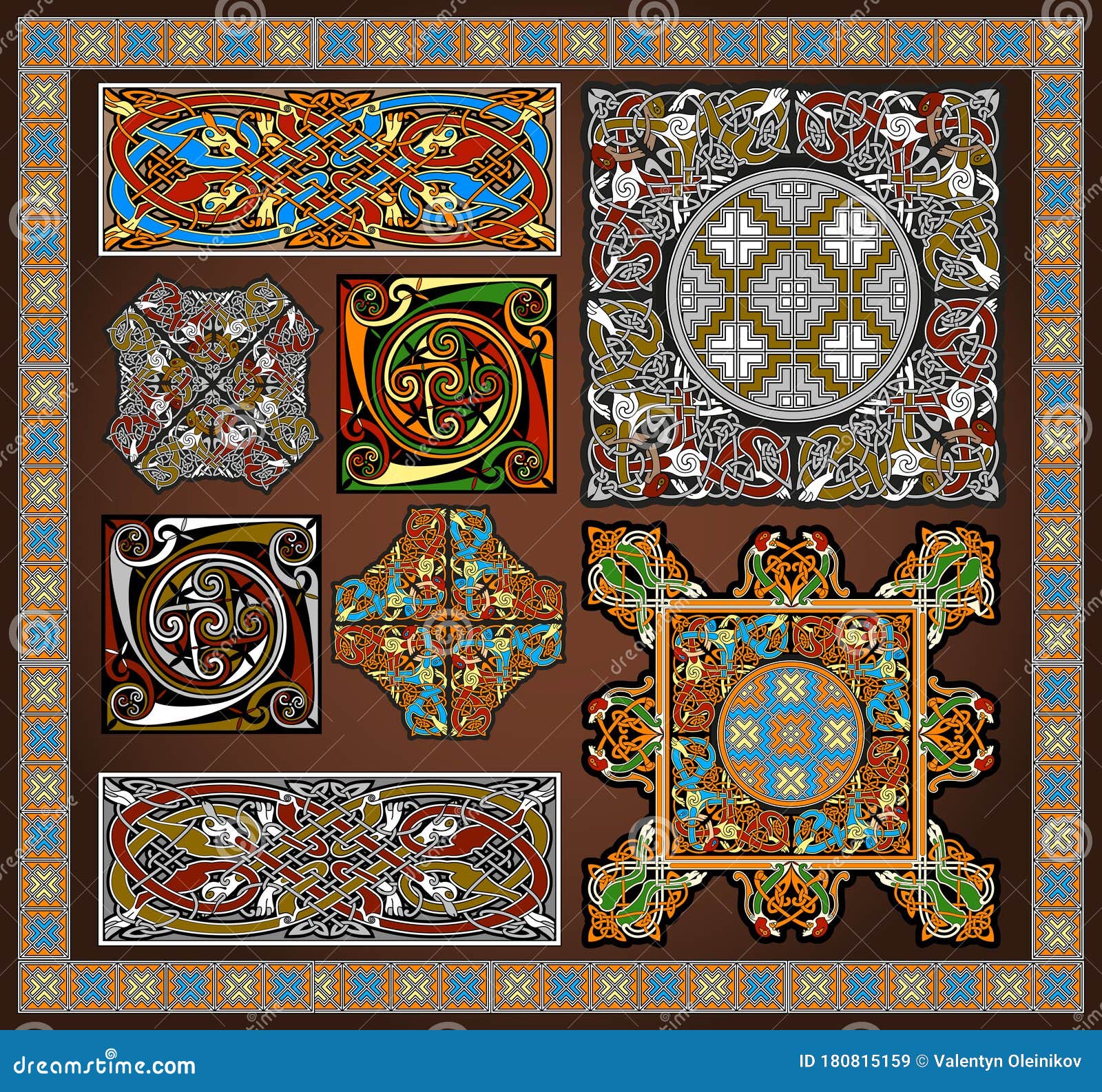 Set of Ancient Celtic Vector Design Patterns Stock Vector ...