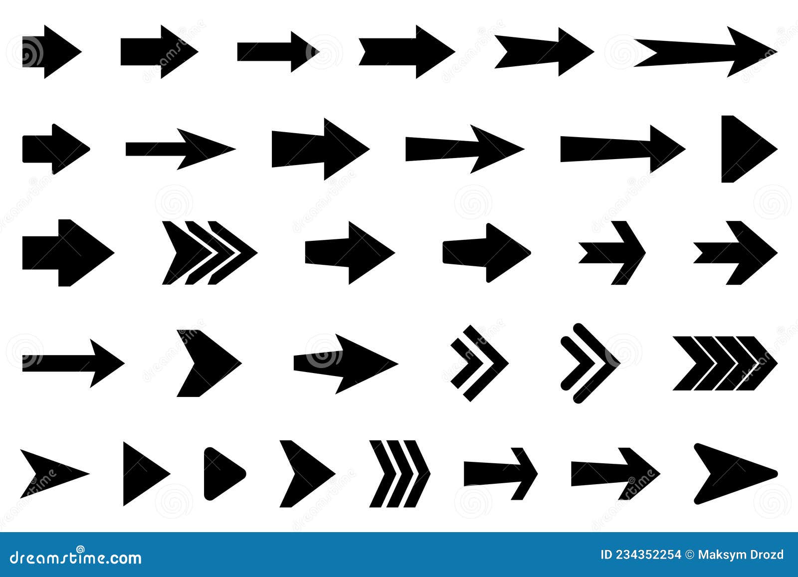 Set of Vector Arrow Icons. Collection of Pointers Stock Vector ...