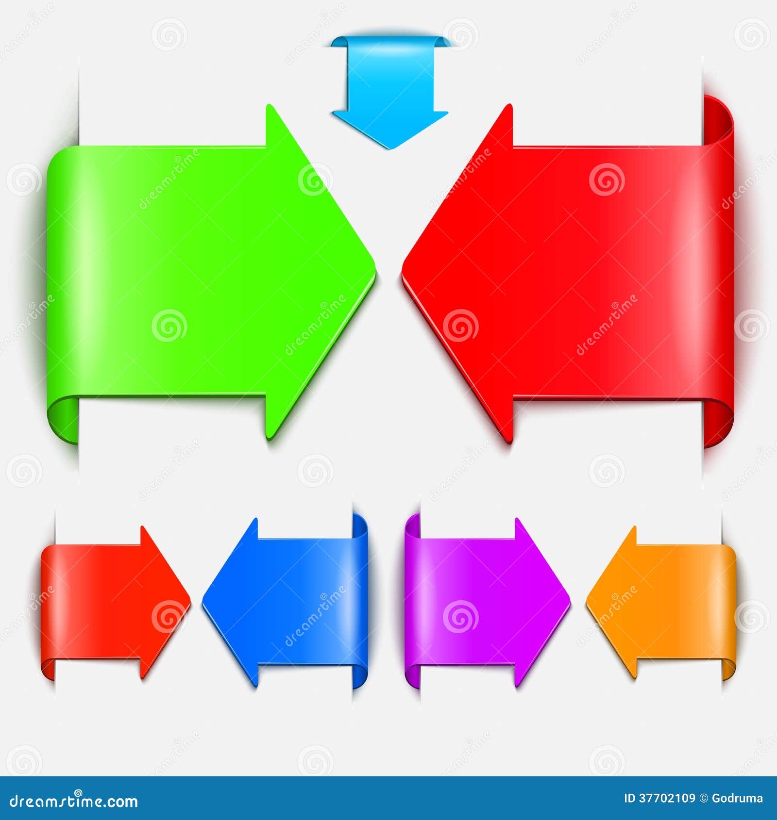 Set Vector Arrows in the Form of Paper Stickers Stock Vector ...