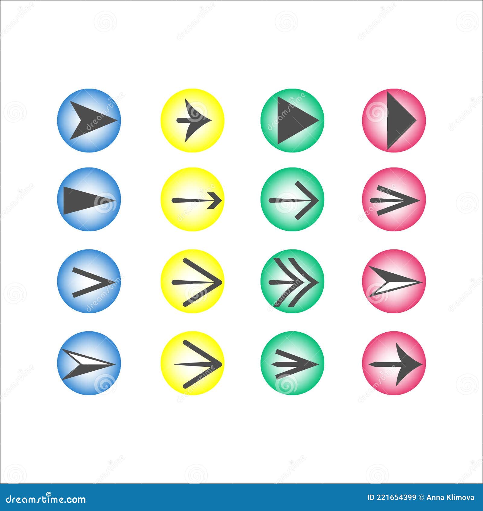 Set of Vector Arrows of New Style. Stock Vector - Illustration of ...