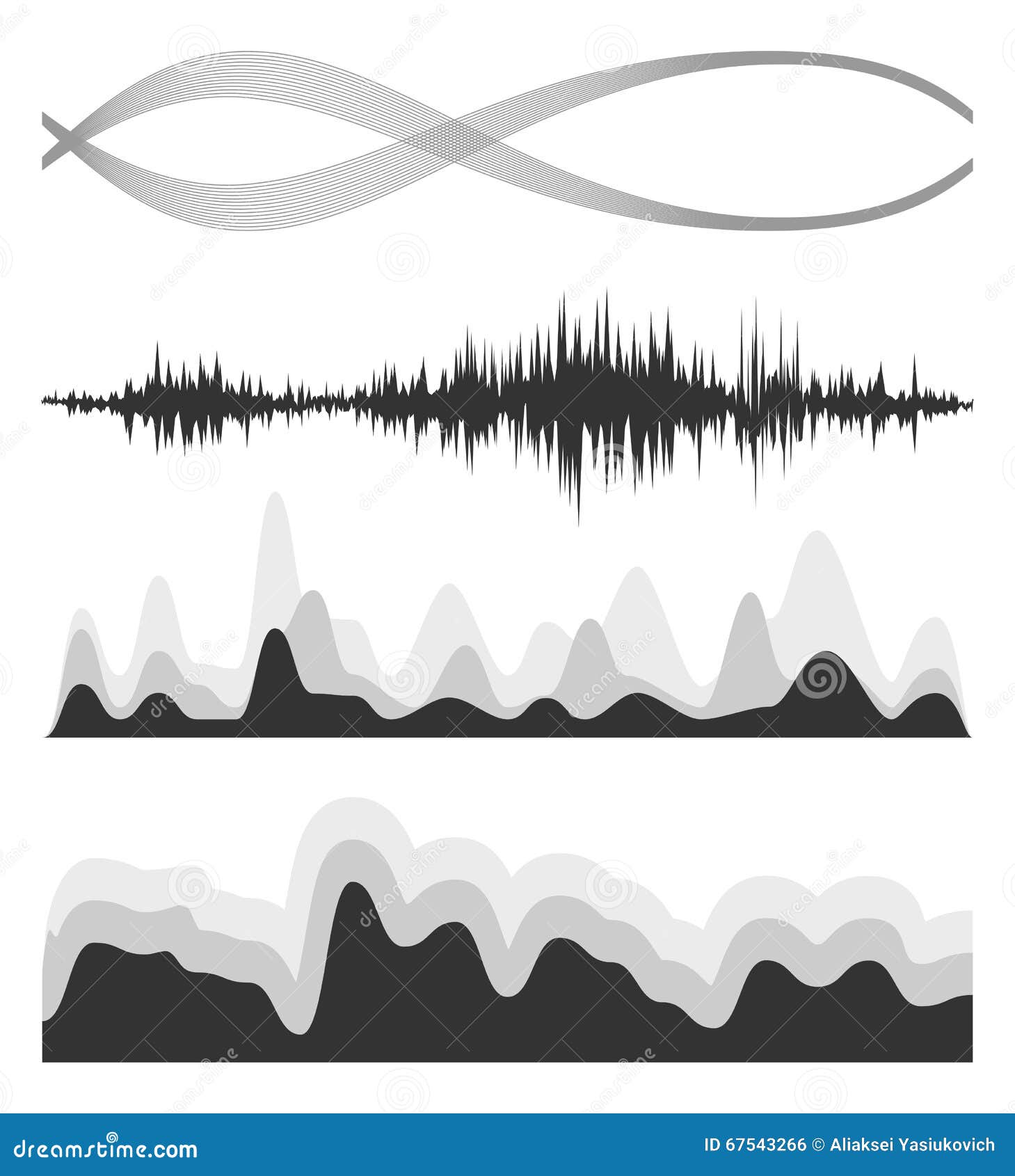 Set of Vector Audio Scales. Stock Vector - Illustration of wave, music ...