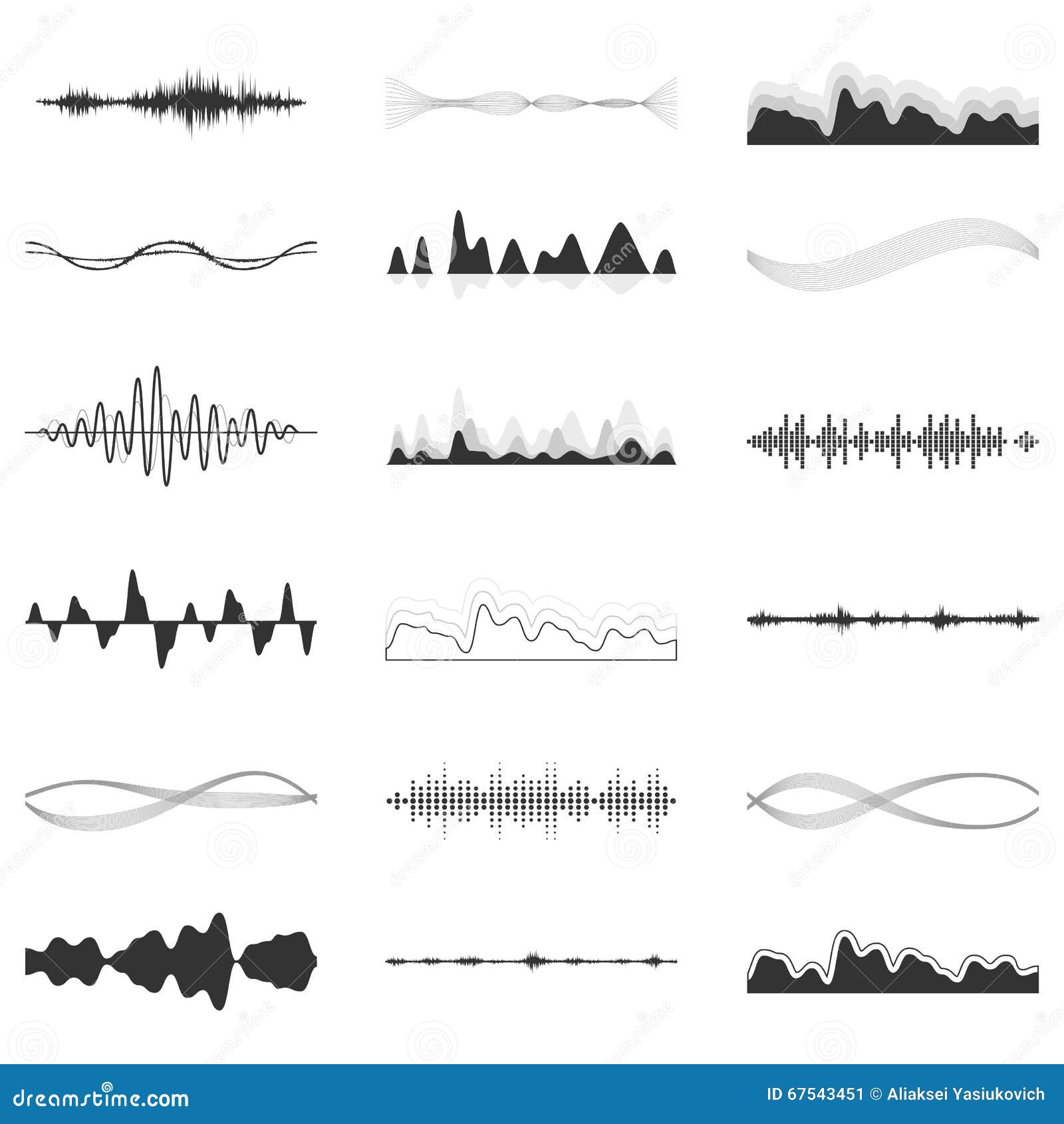 Set of Vector Audio Scales. Stock Vector - Illustration of frequency ...