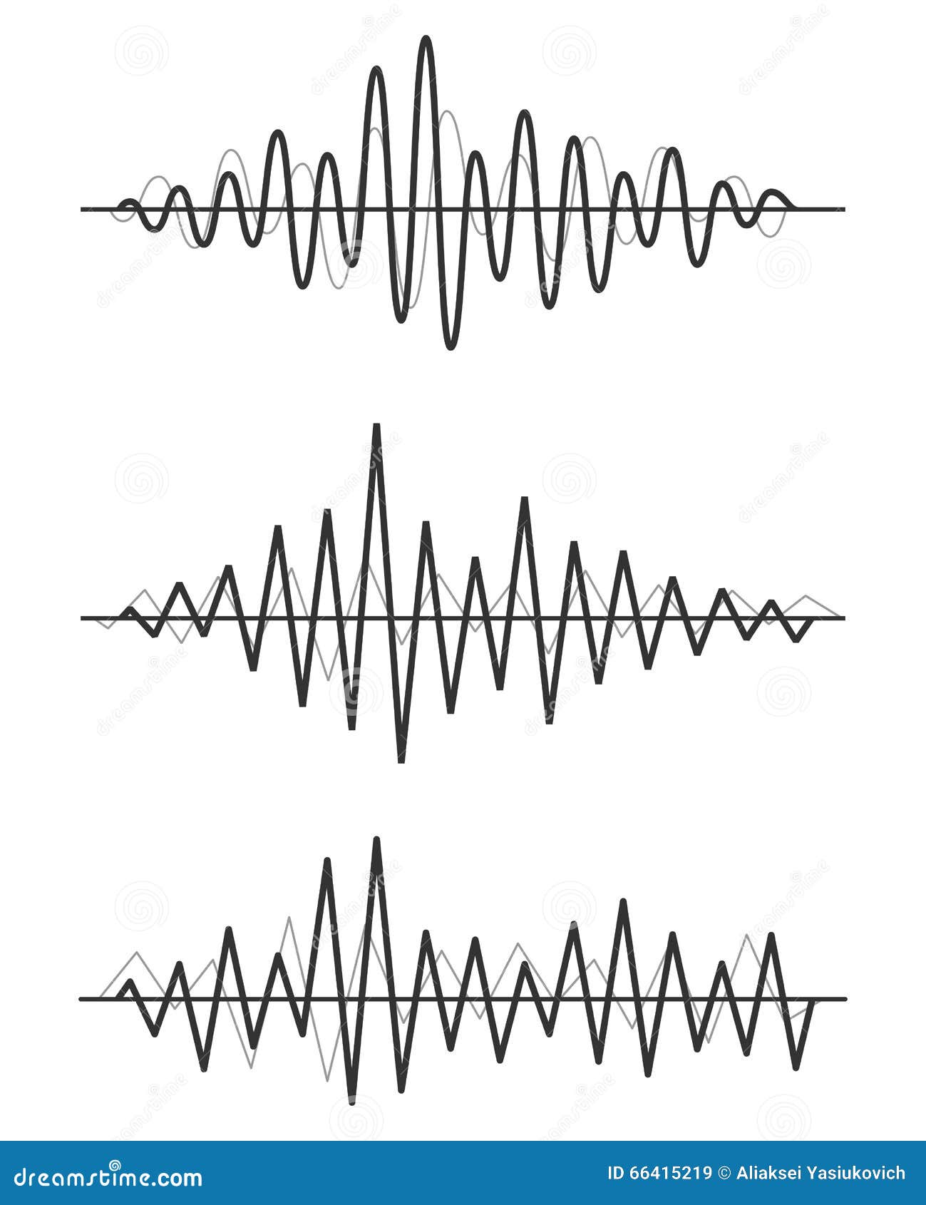 Set of Vector Audio Scales. Stock Vector - Illustration of pulse, form ...