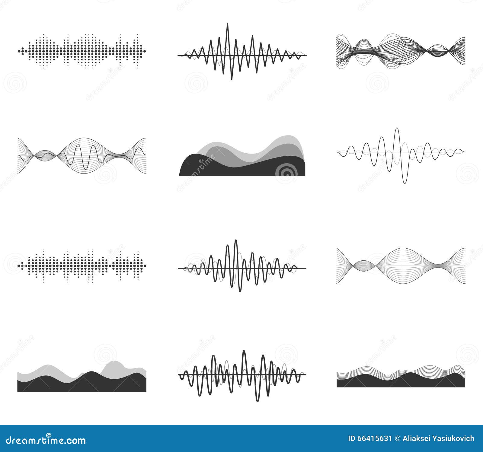 Set of Vector Audio Scales. Stock Vector - Illustration of black ...