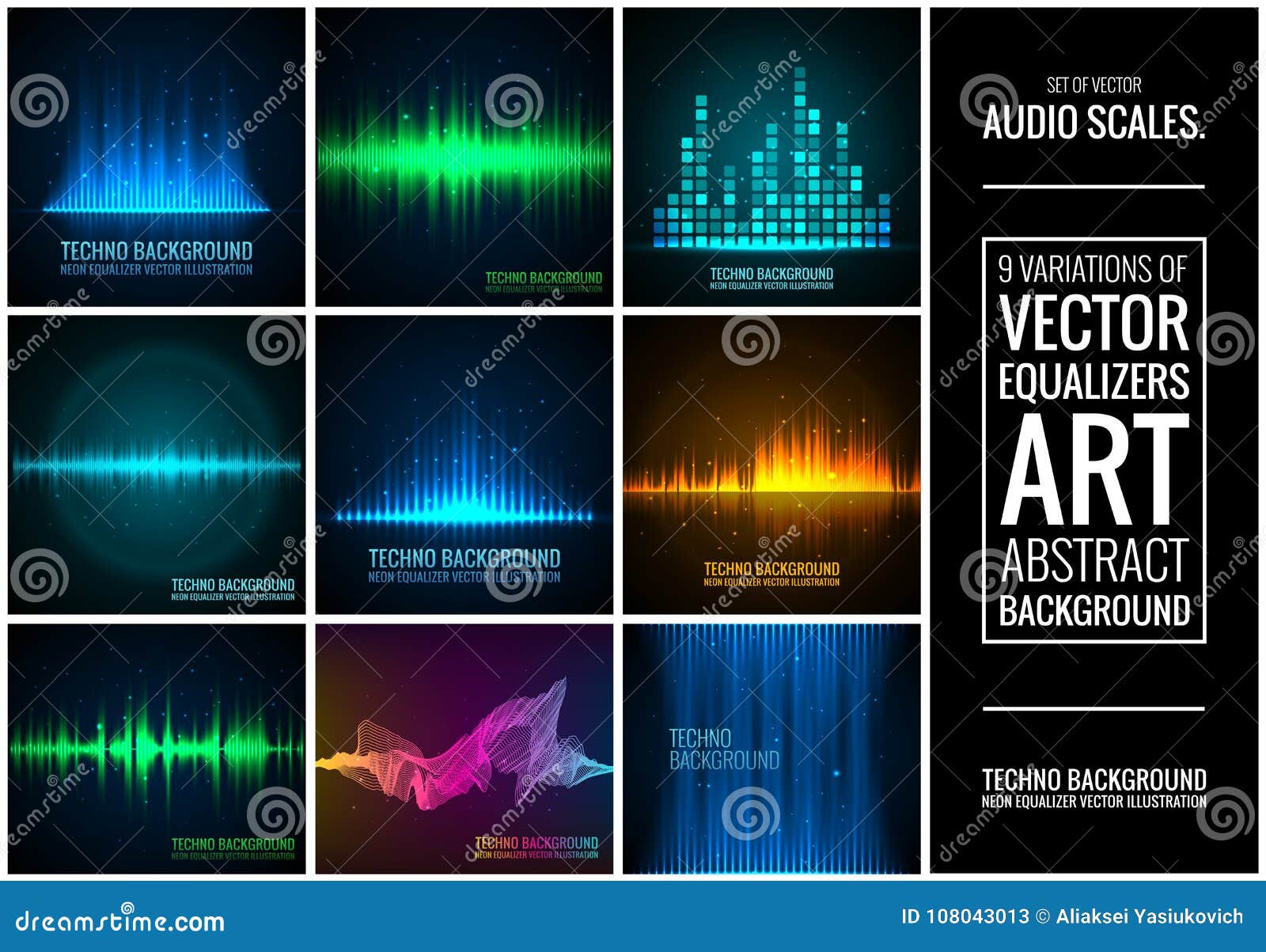 Set of Vector Audio Scales. Stock Vector - Illustration of music, form ...