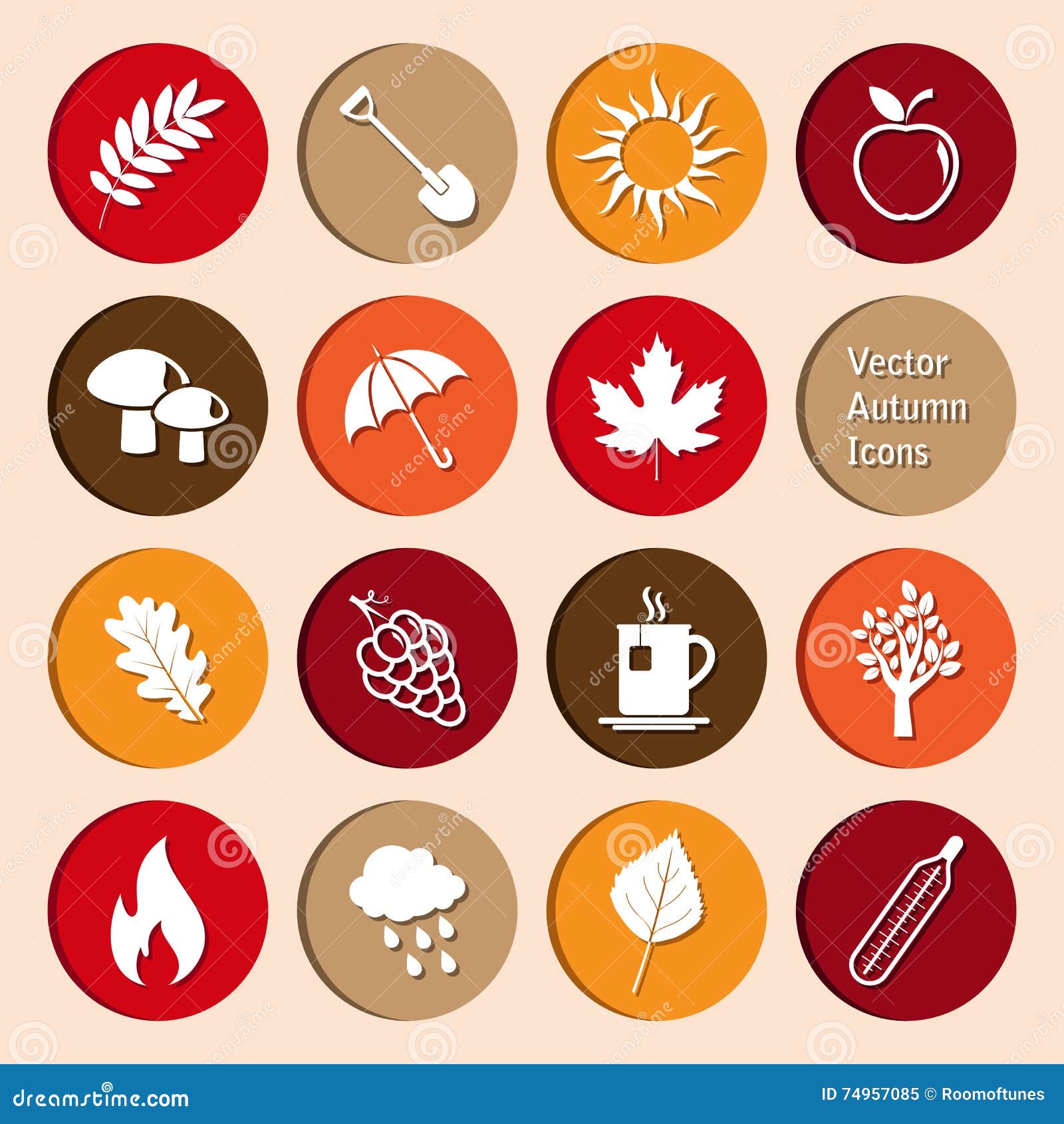 Set of vector autumn icons stock vector. Illustration of october - 74957085