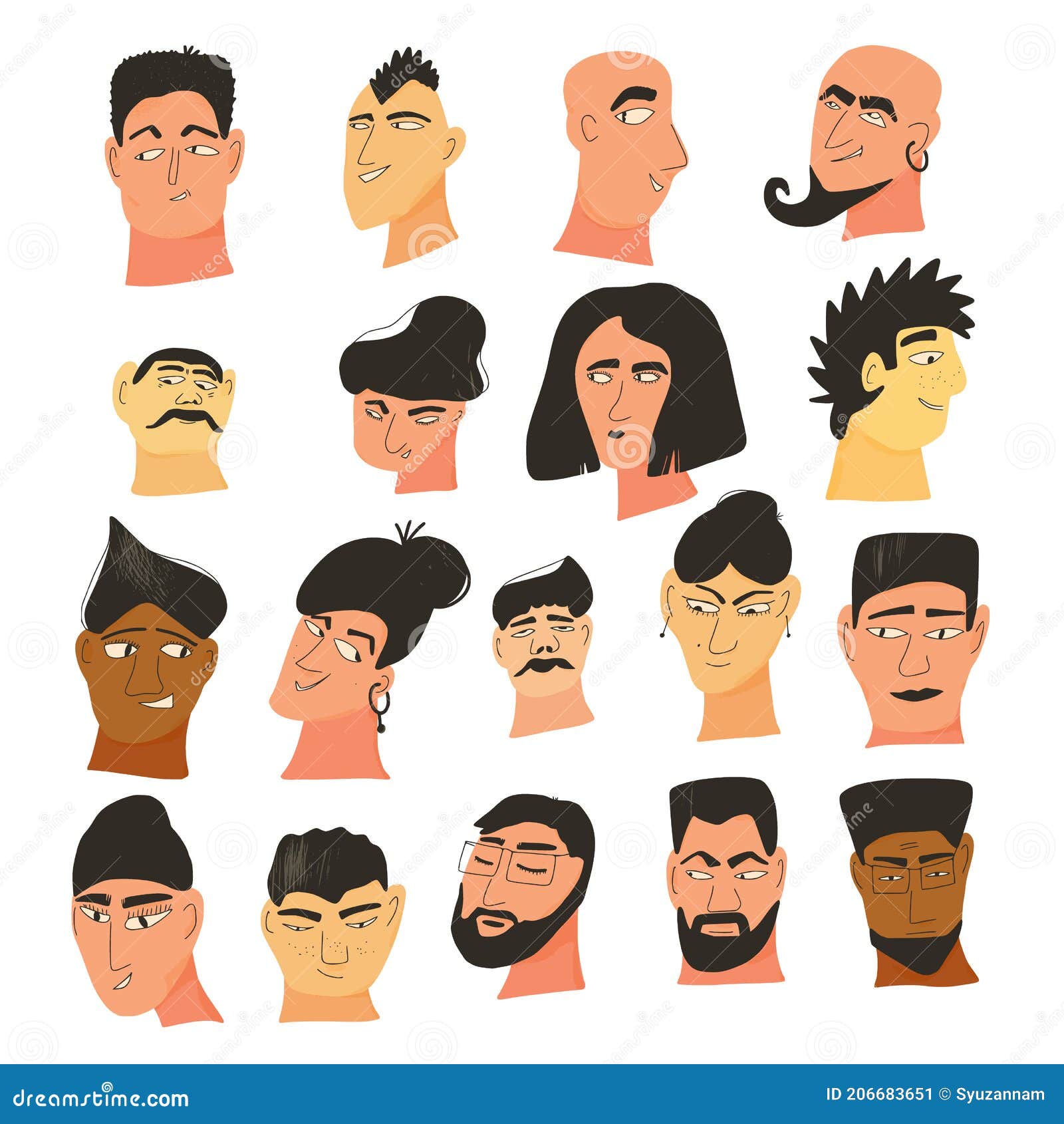Set of Vector Avatar Icons. Faces of Persons Stock Vector ...