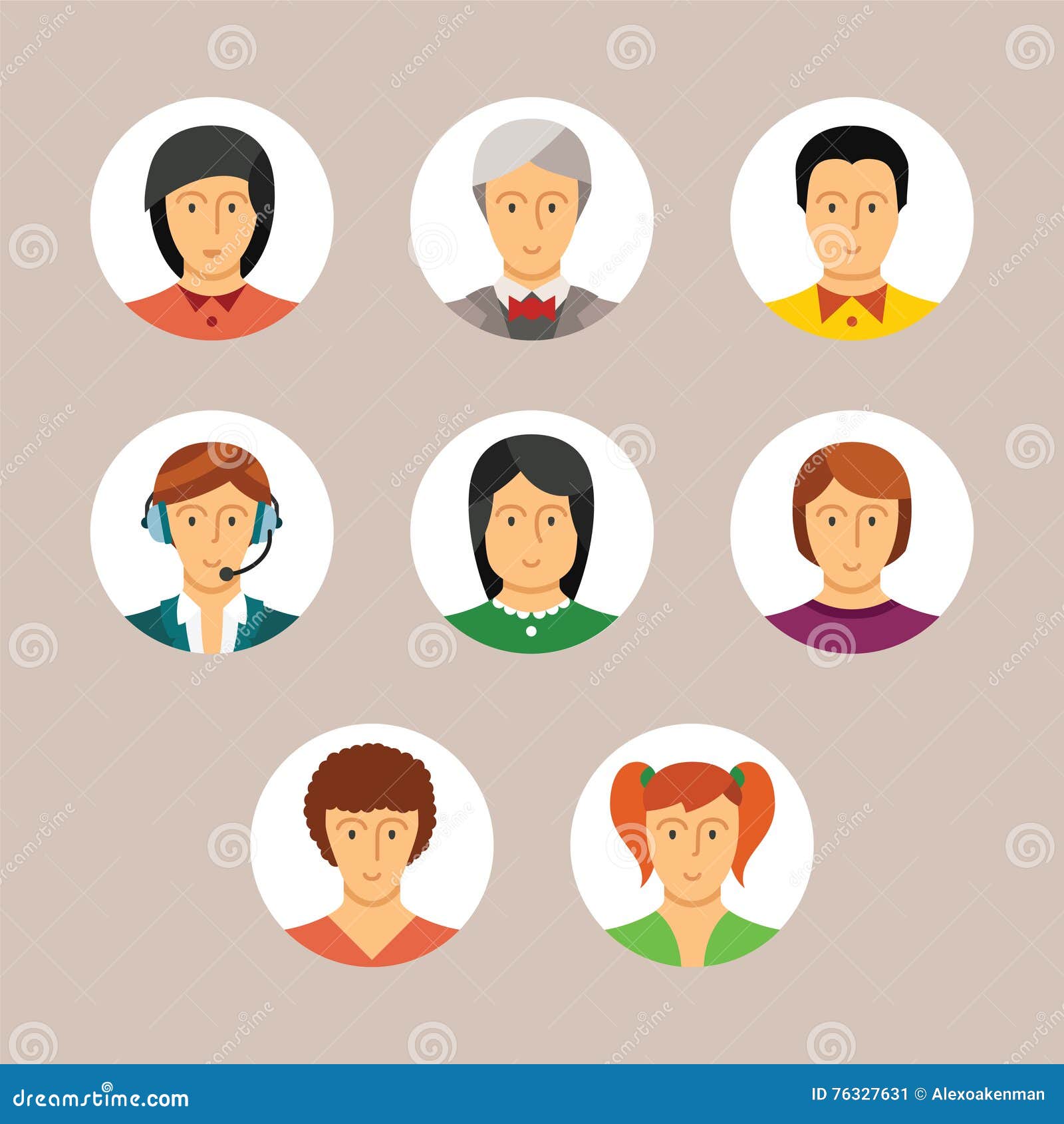 Set of Vector Avatars and Characters in Flat Style Stock Vector ...