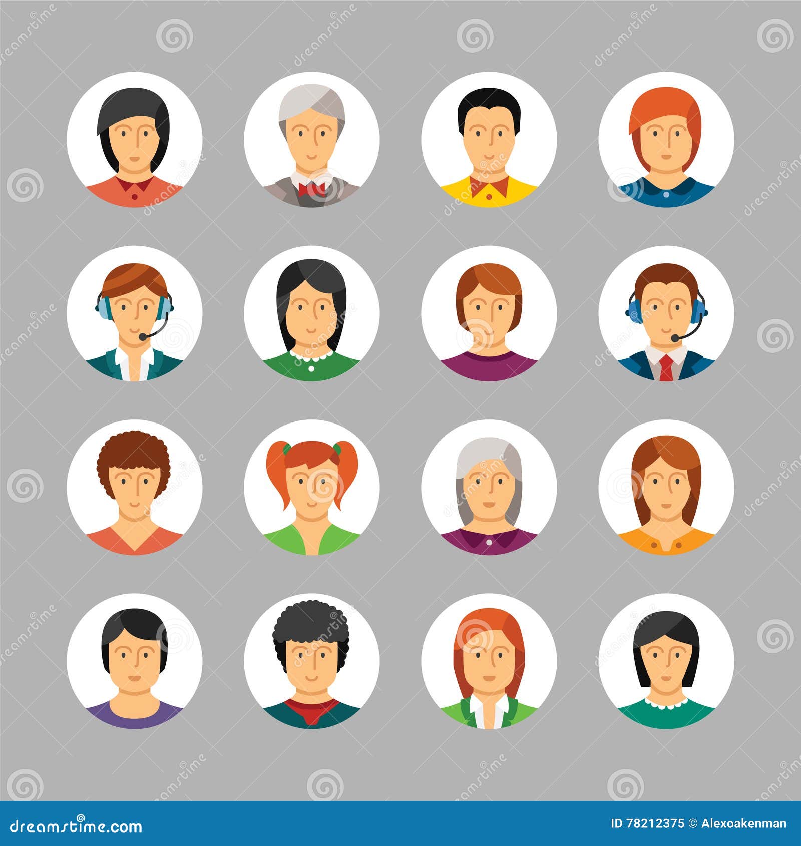 Set of Vector Avatars and Characters in Flat Style Stock Vector ...