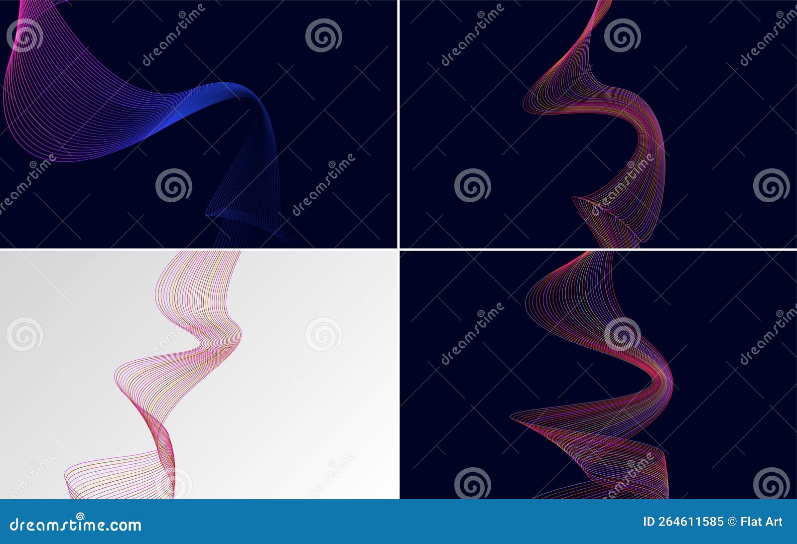 Set of 4 Vector Backgrounds Featuring Geometric Wave Patterns Stock ...