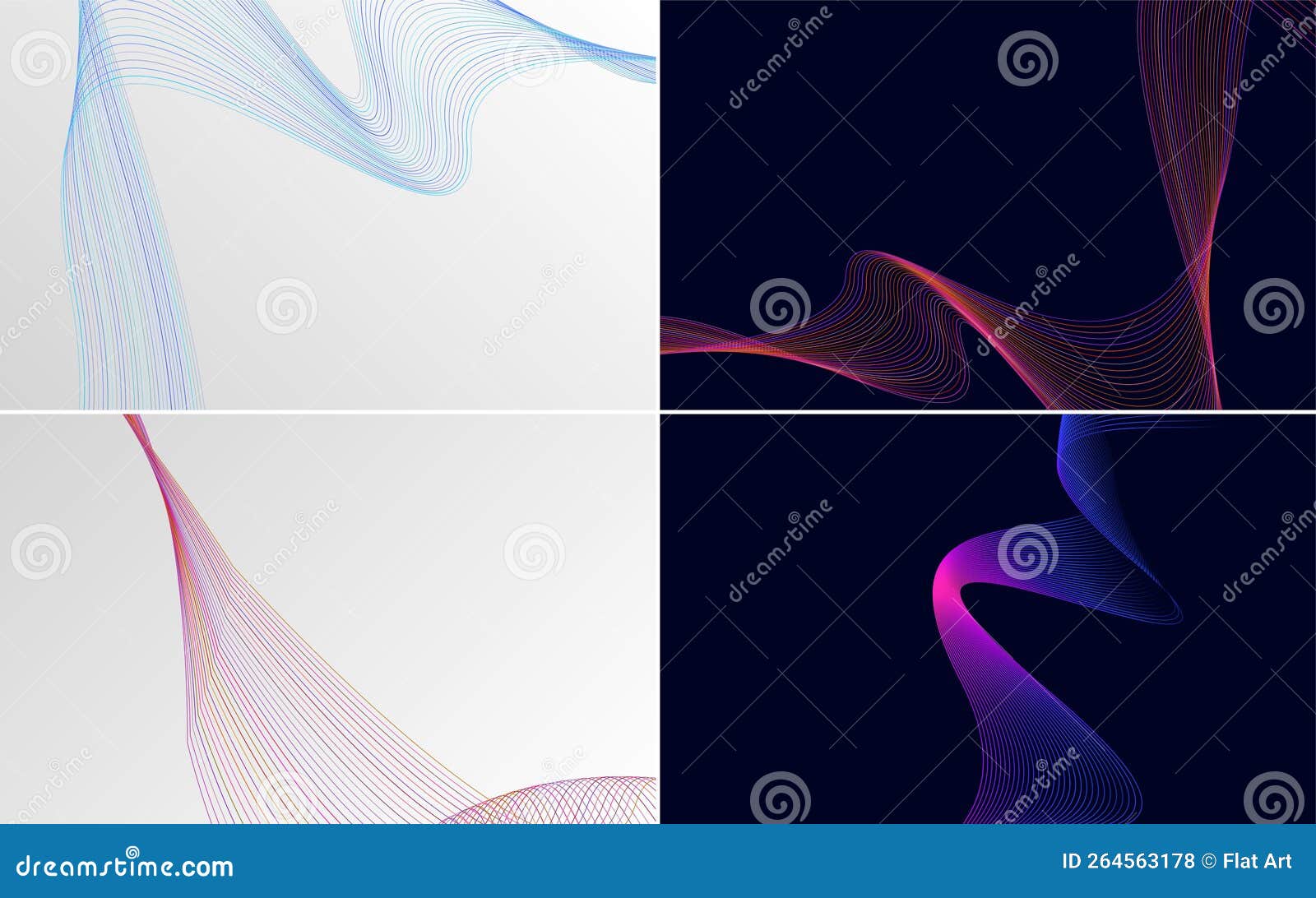 Set of 4 Vector Backgrounds Featuring Geometric Wave Patterns Stock ...