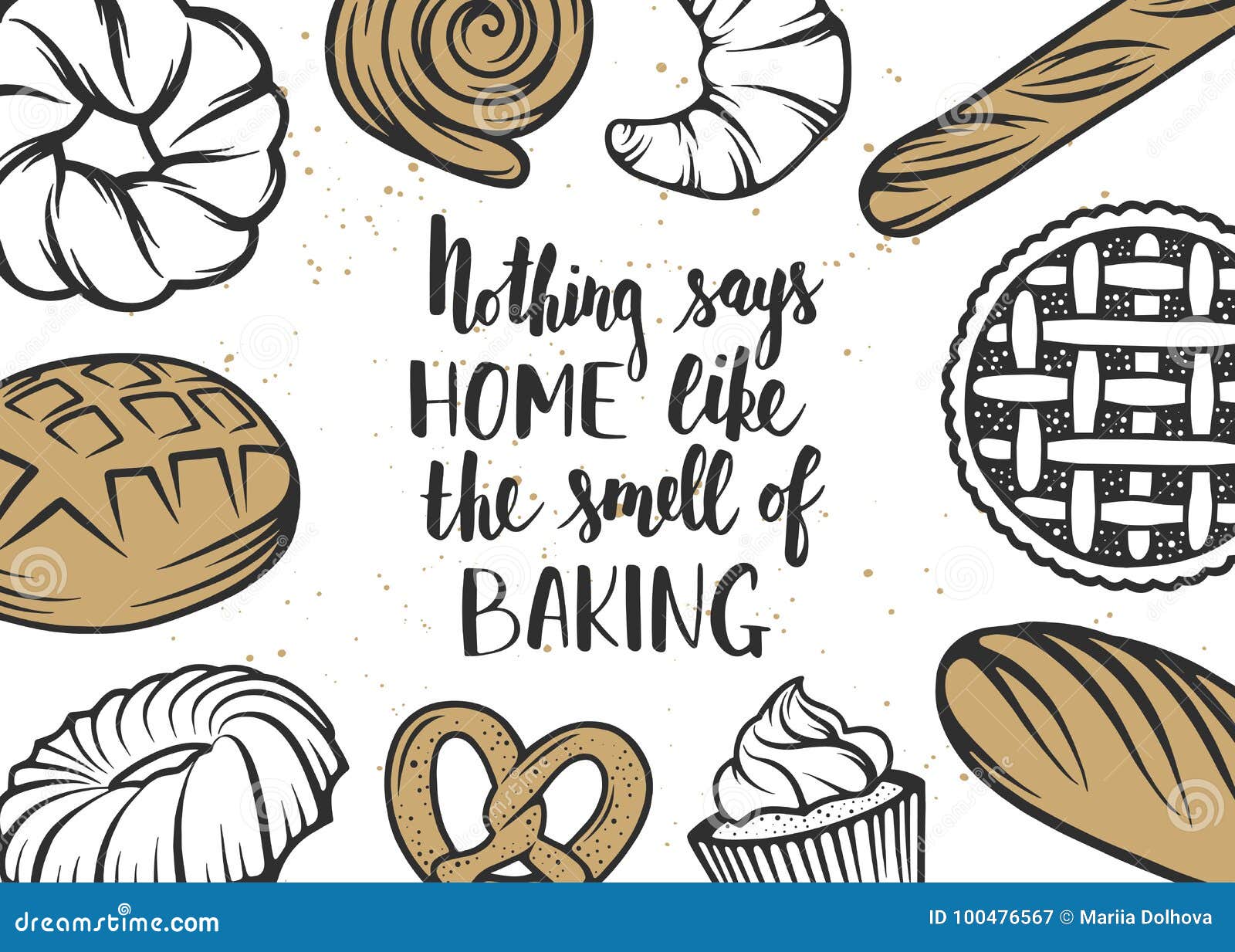 Nothing Says Home Like The Smell Of Baking, Handwritten Lettering ...