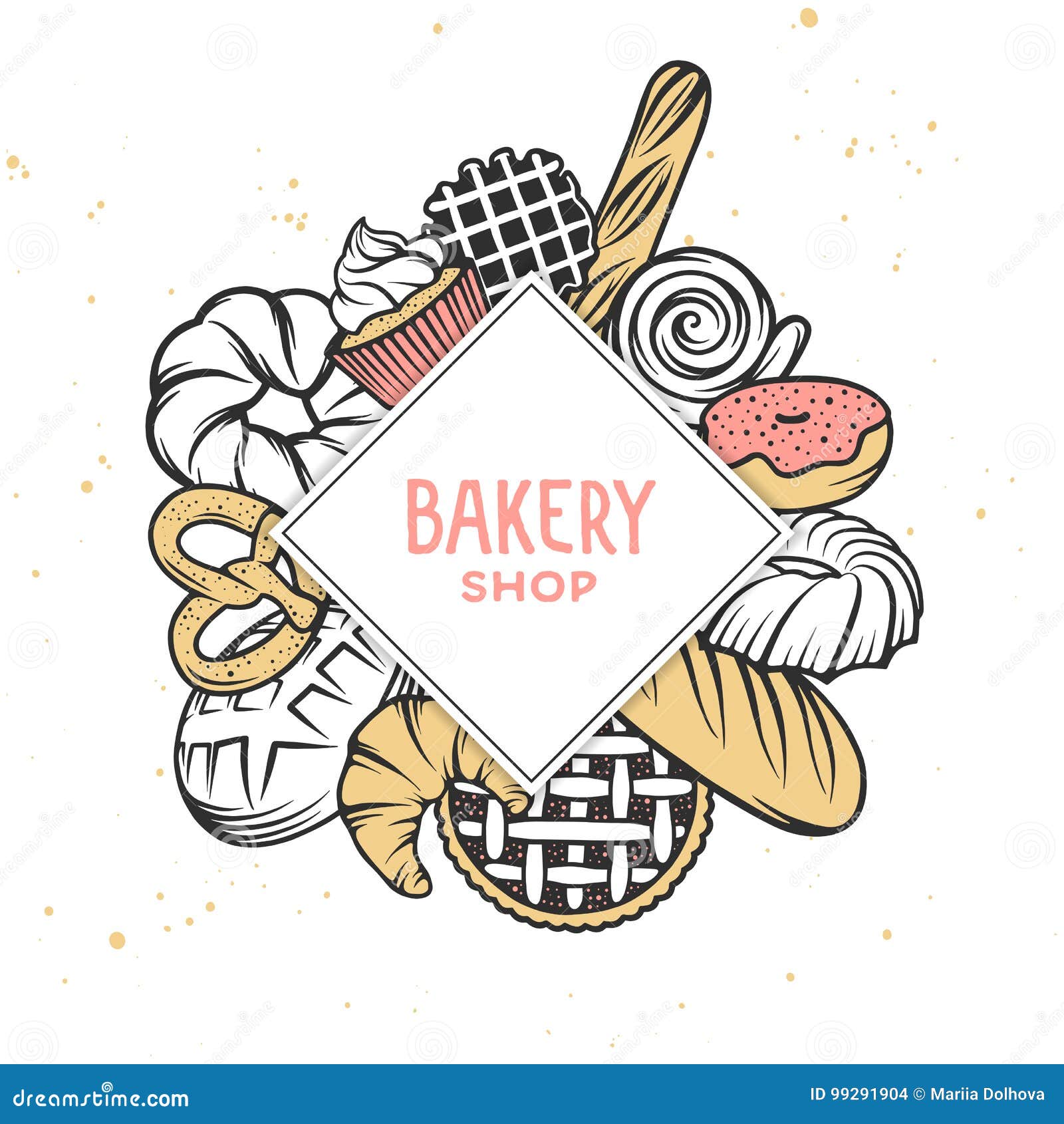 Set of Vector Bakery Engraved Elements. Typography Design Stock Vector ...