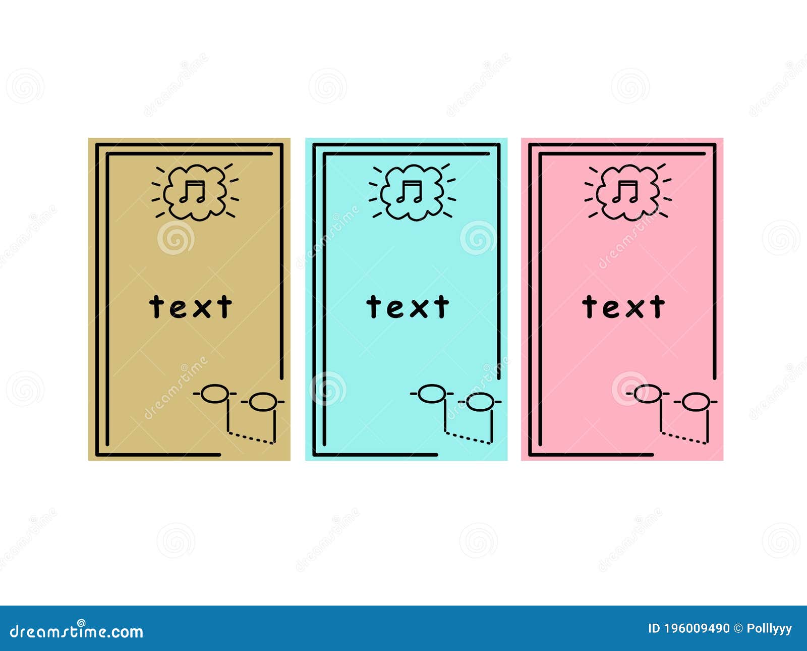 Set of Vector Banner for Design Hand Drawing with Notes, Music. Flat ...