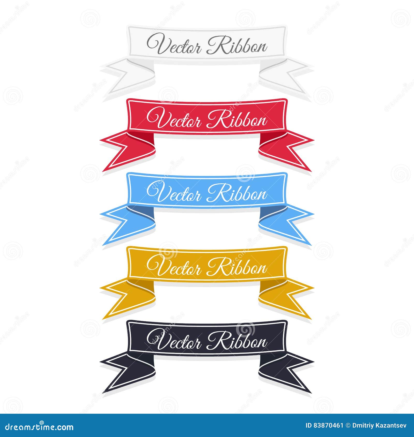 Set of Vector Banner Ribbons. Stock Vector - Illustration of color ...
