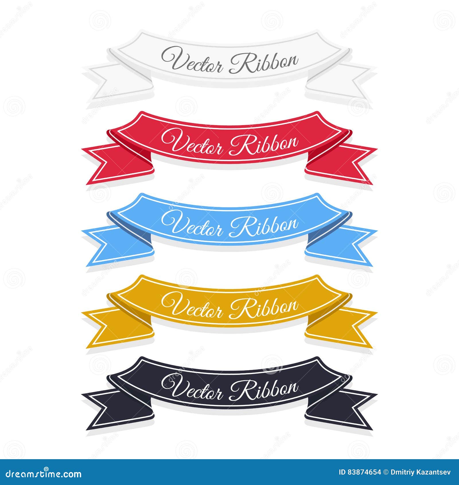 Set of Vector Banner Ribbons. Stock Vector - Illustration of band ...