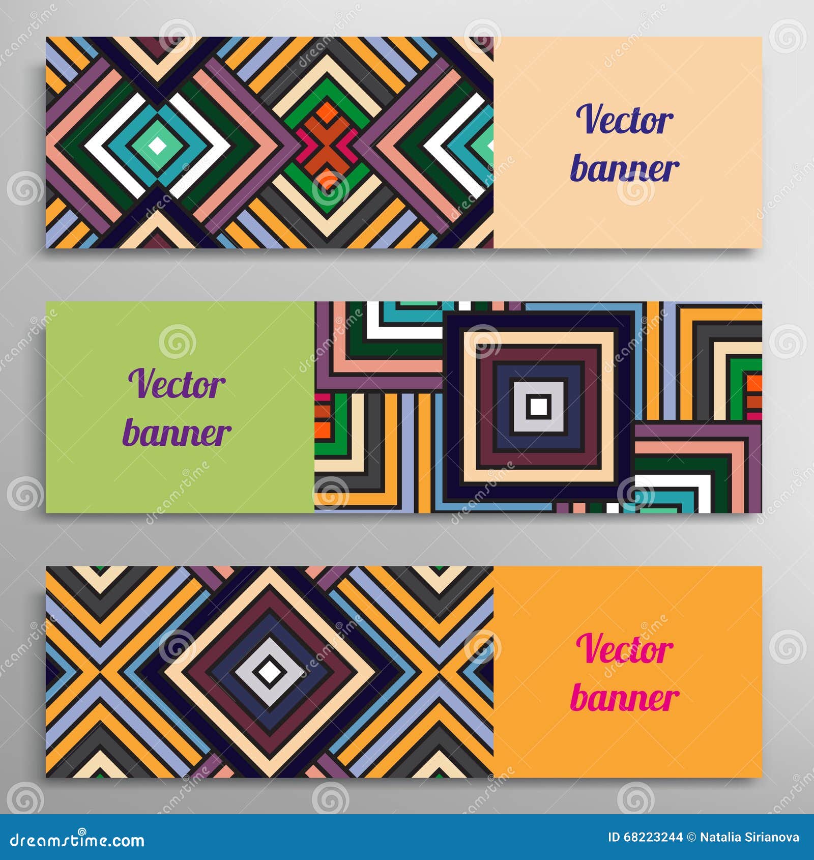 Set of Vector Banners with Abstract Geometric Stock Vector ...