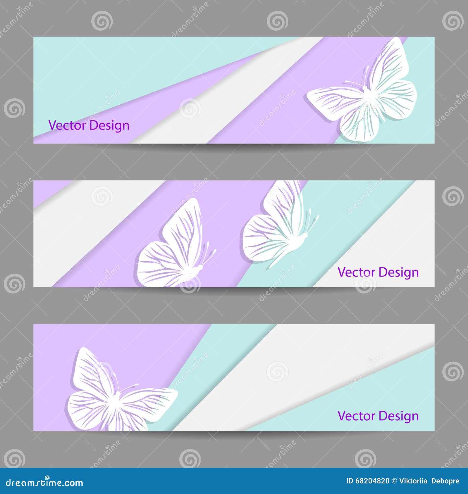 A set of vector banners stock vector. Illustration of butterfly - 68204820