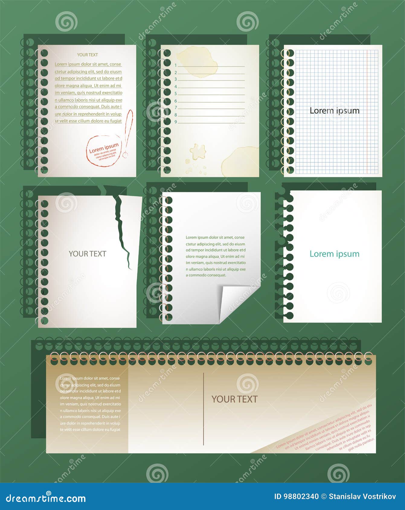 Set of Vector Banners in the Form of Sheets Stock Vector - Illustration ...