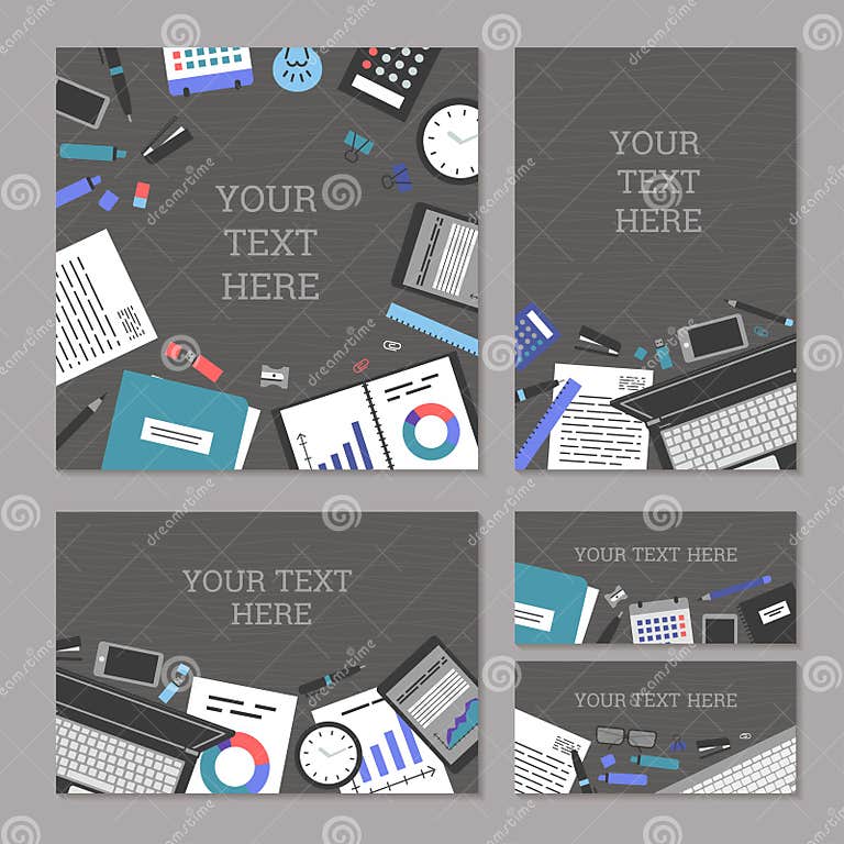 Set of Vector Banners Management and Administration Stock Vector ...
