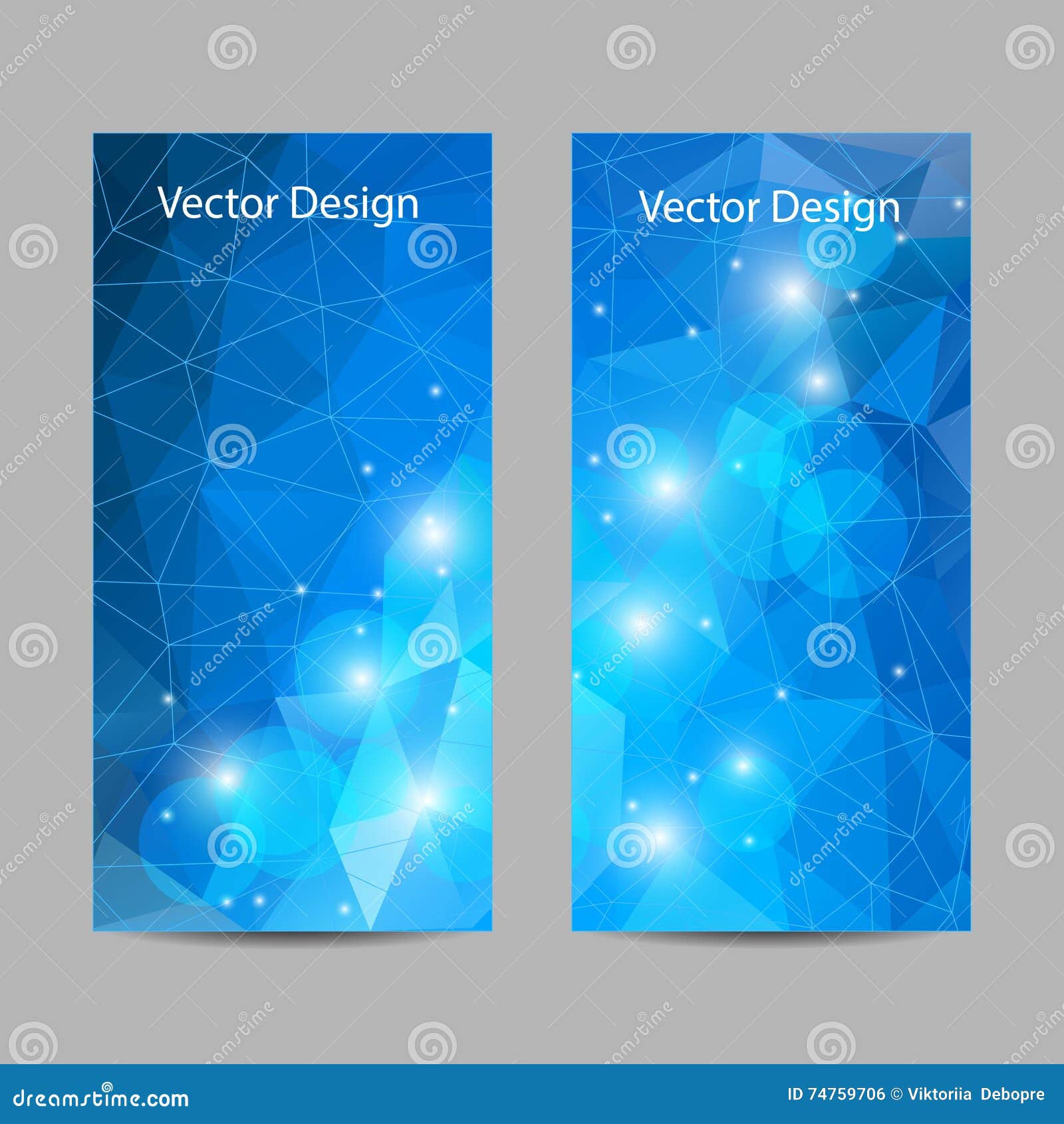 Set of Vector Banners with Polygonal Background Stock Vector ...