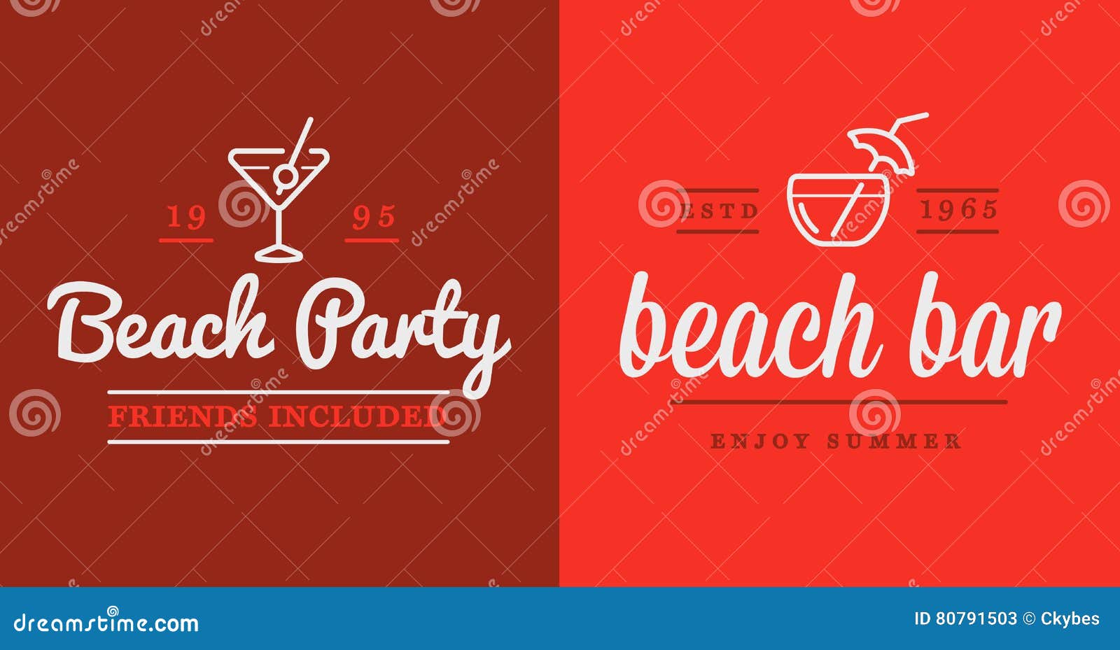 Set of Vector Beach Sea Bar Elements Stock Vector - Illustration of ...