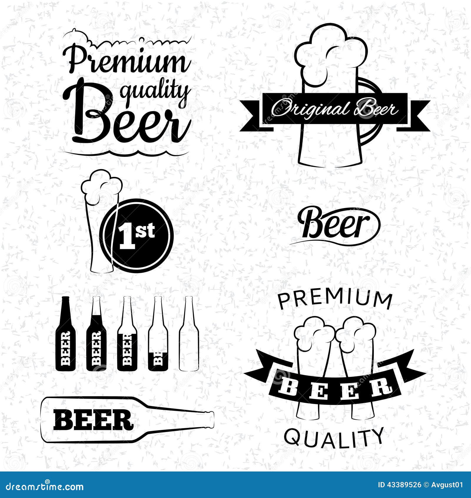 Set of Vector Beer Icons, Labels and Signs Stock Vector - Illustration ...