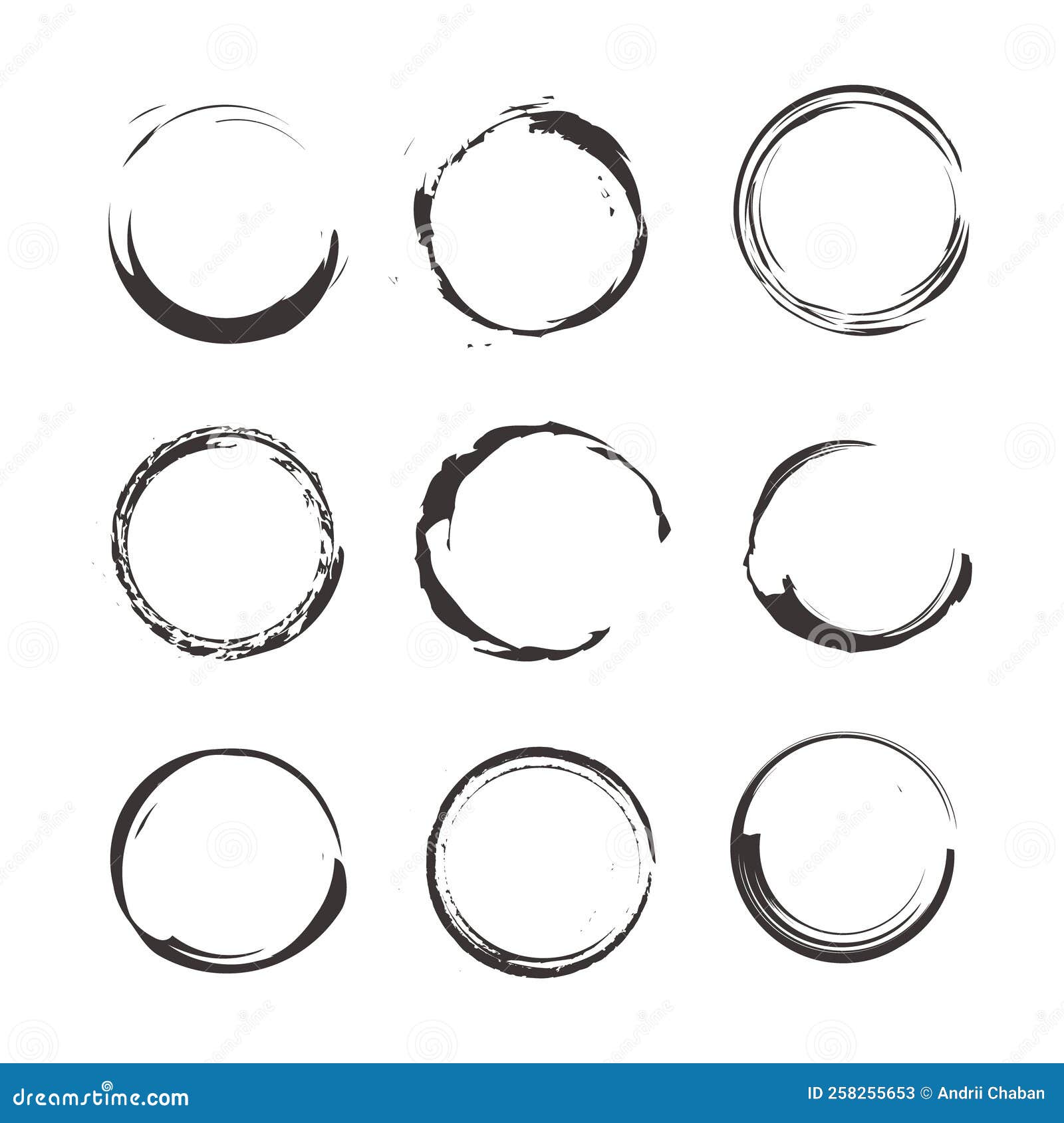 Set of Vector Black Circles. Black Spots on White Background Isolated ...
