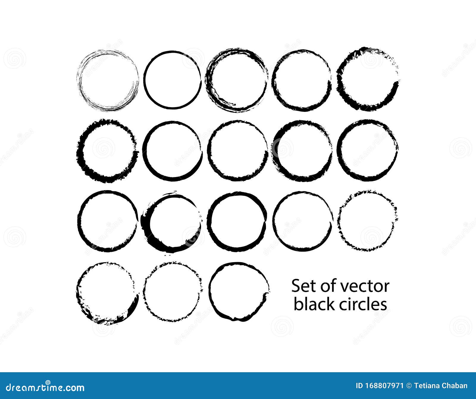 Set of Vector Black Circles. Black Spots on White Background Isolated ...