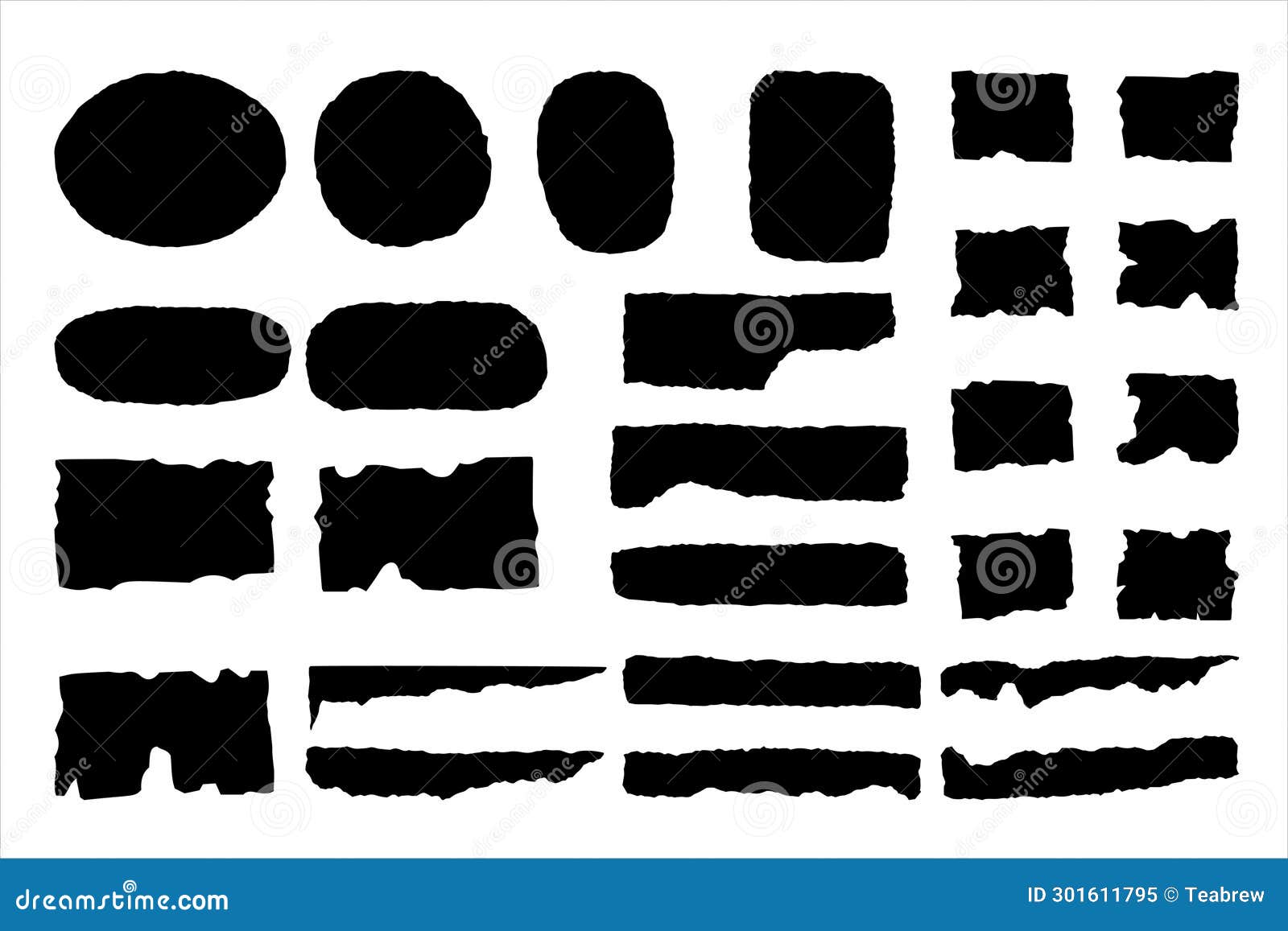 Set of Vector Black Icons of Jagged Objects. Stock Illustration ...