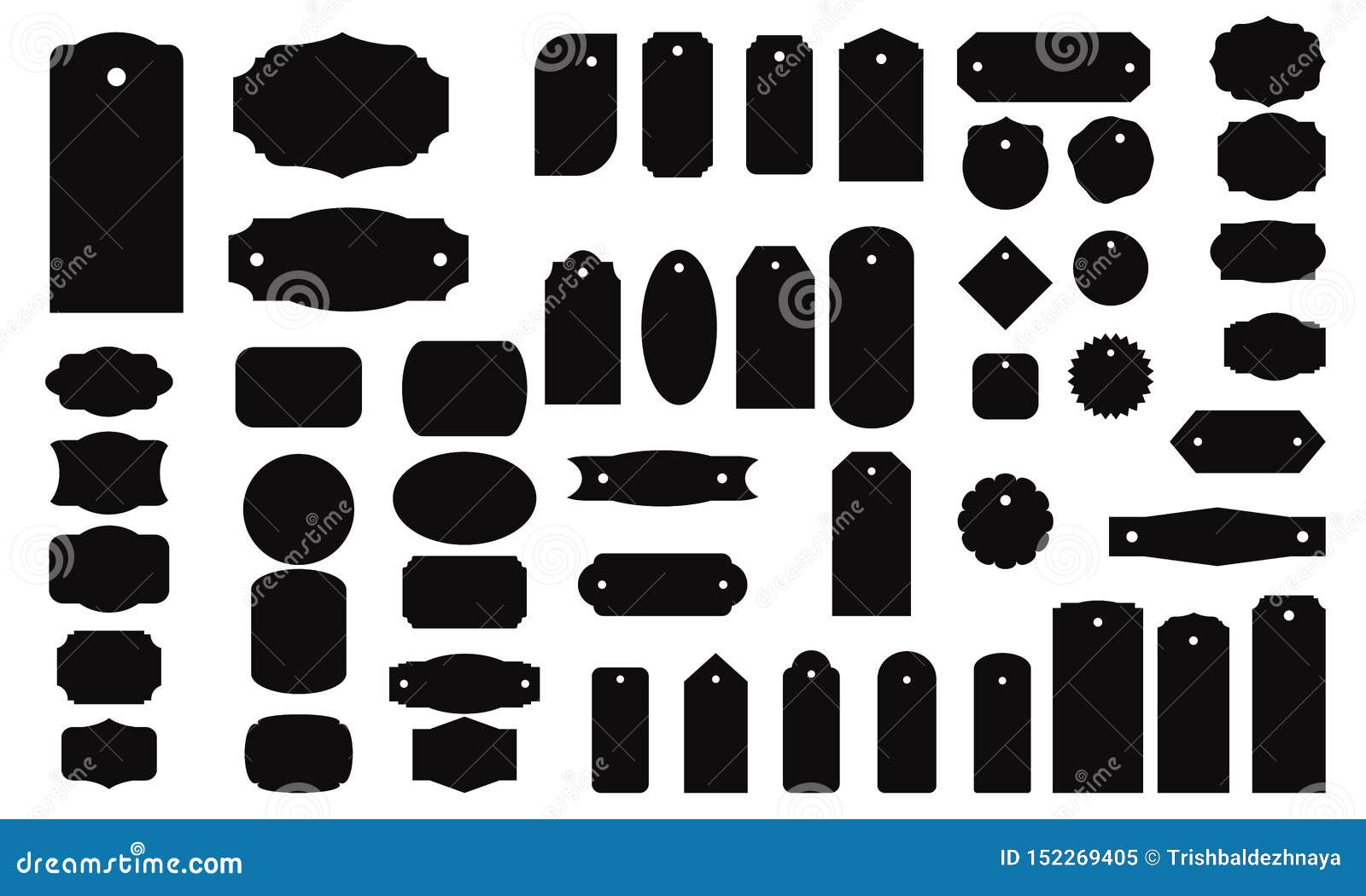 Set Black Monochrome Frames, Labels and Stickers Stock Vector ...