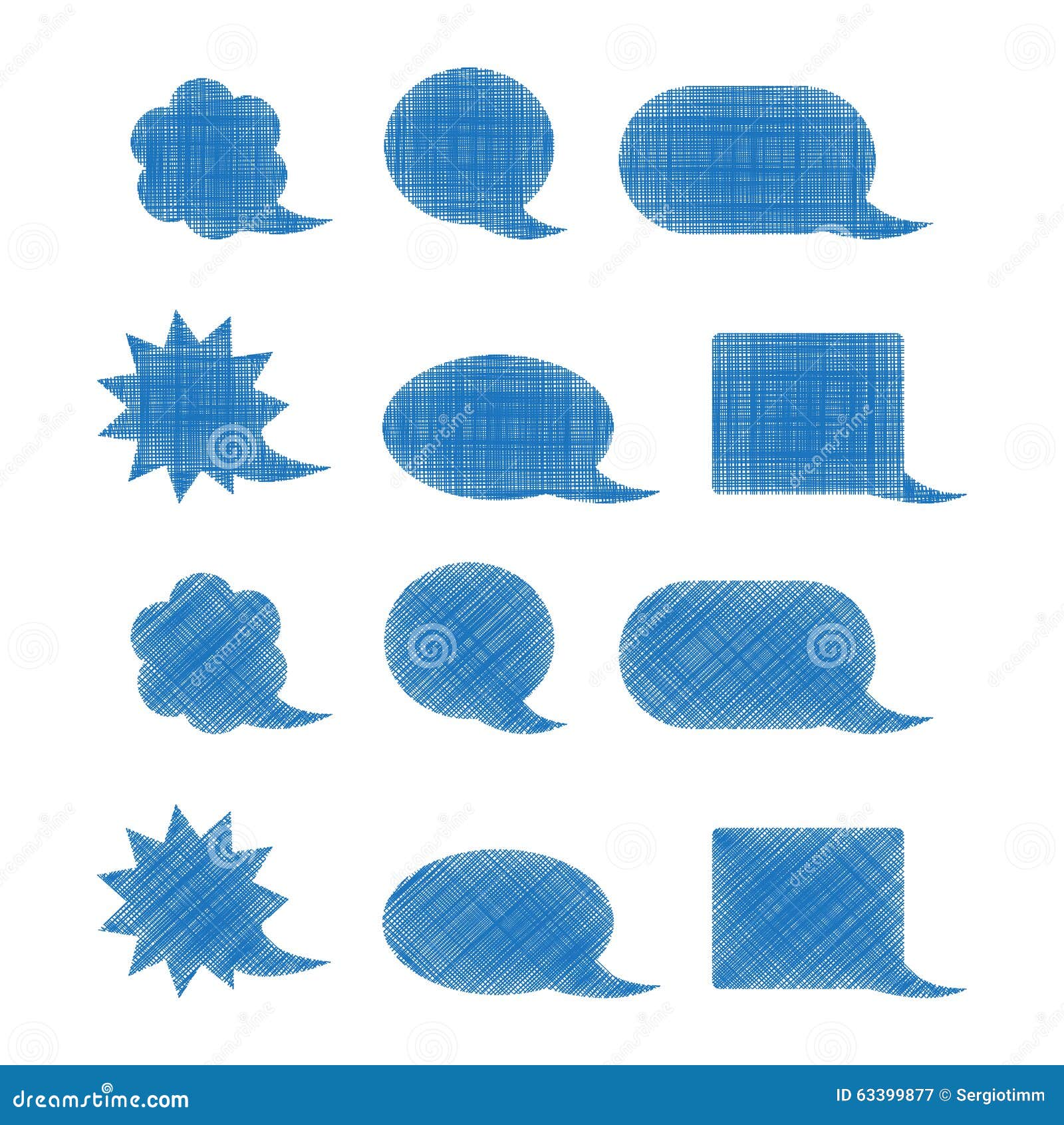 Set of Vector Blank Blue Shaded Bubbles Stock Vector - Illustration of ...
