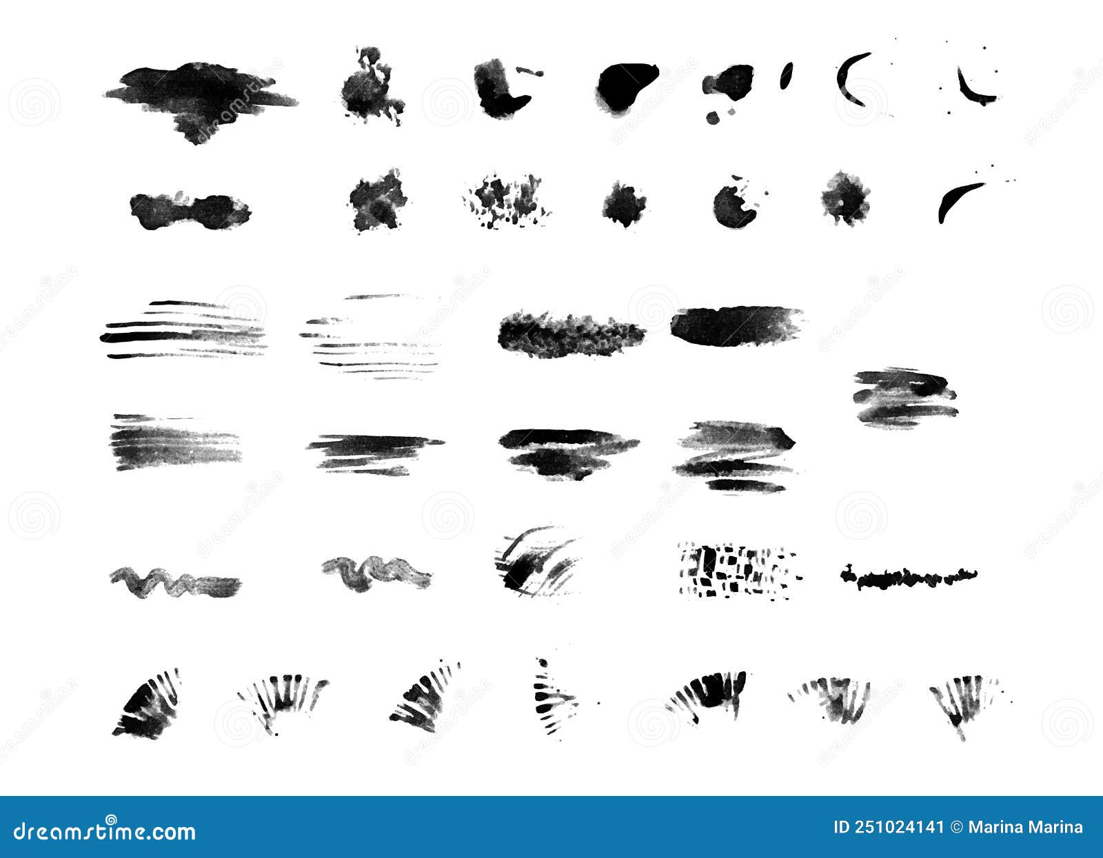 Set of Vector Blots. White Background with Spots for Design. Ink Stains ...