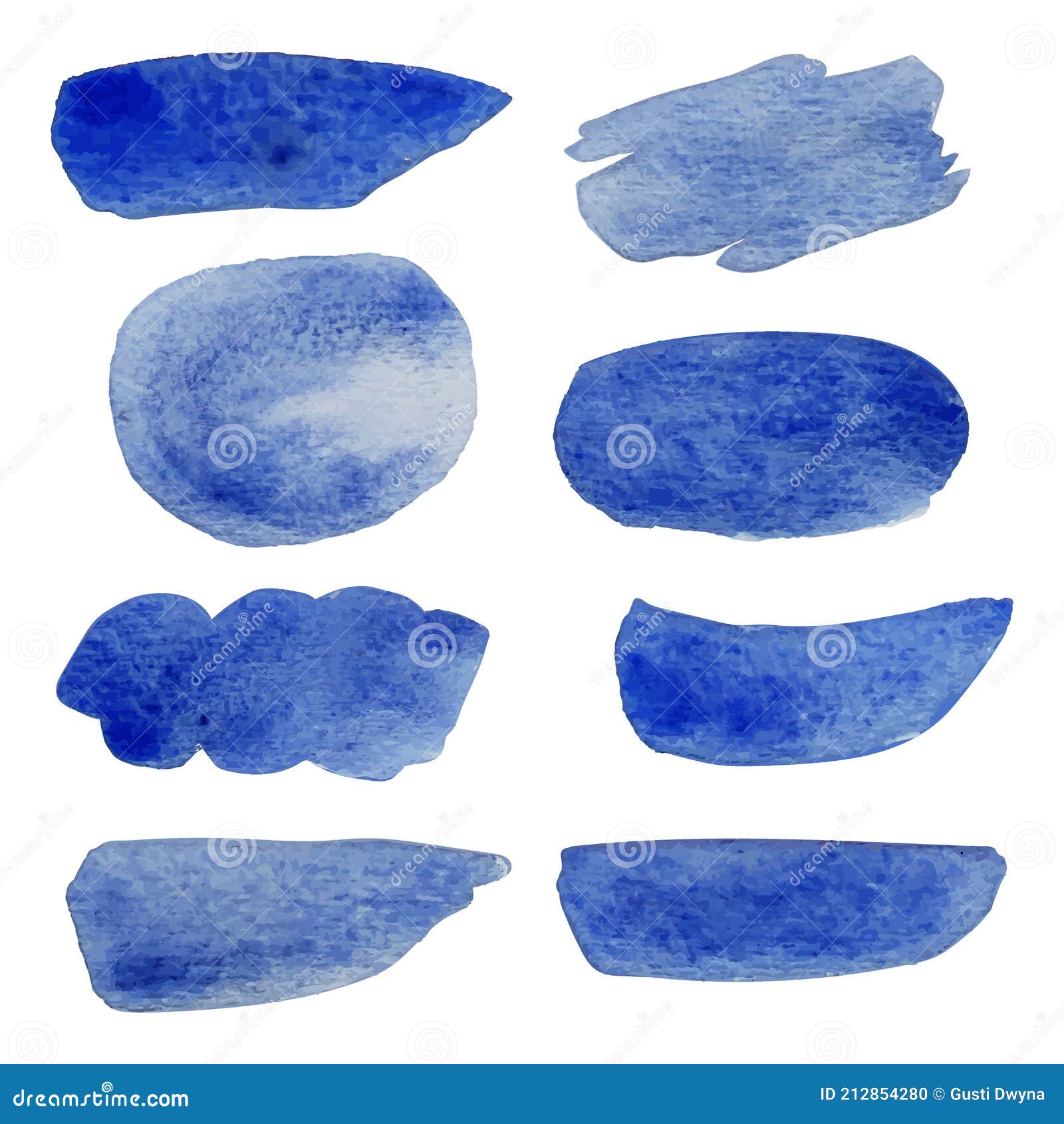 Blue Watercolor Patch Background Vector Collection Stock Vector ...