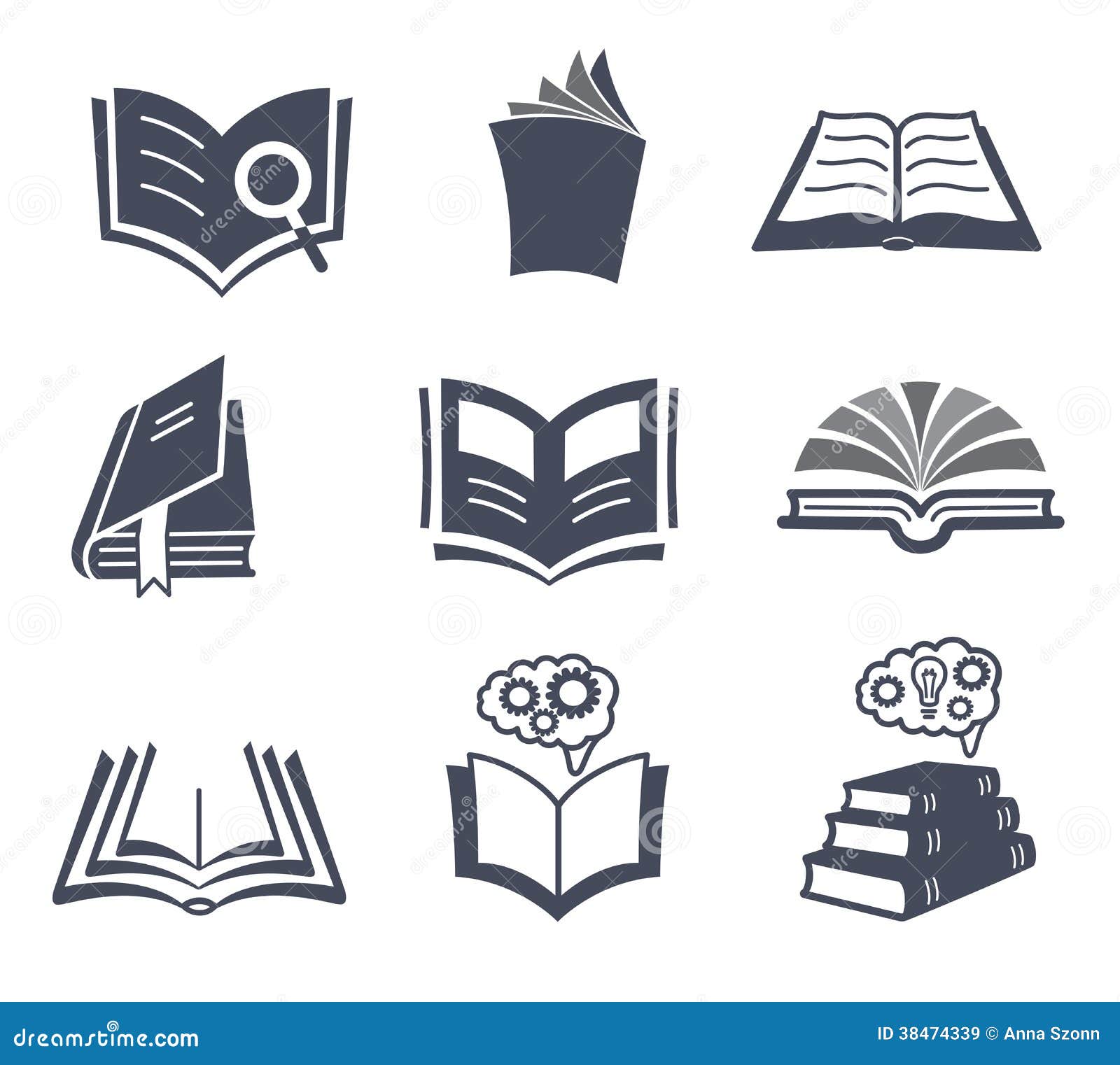 Set of vector book icons. stock vector. Illustration of collection ...