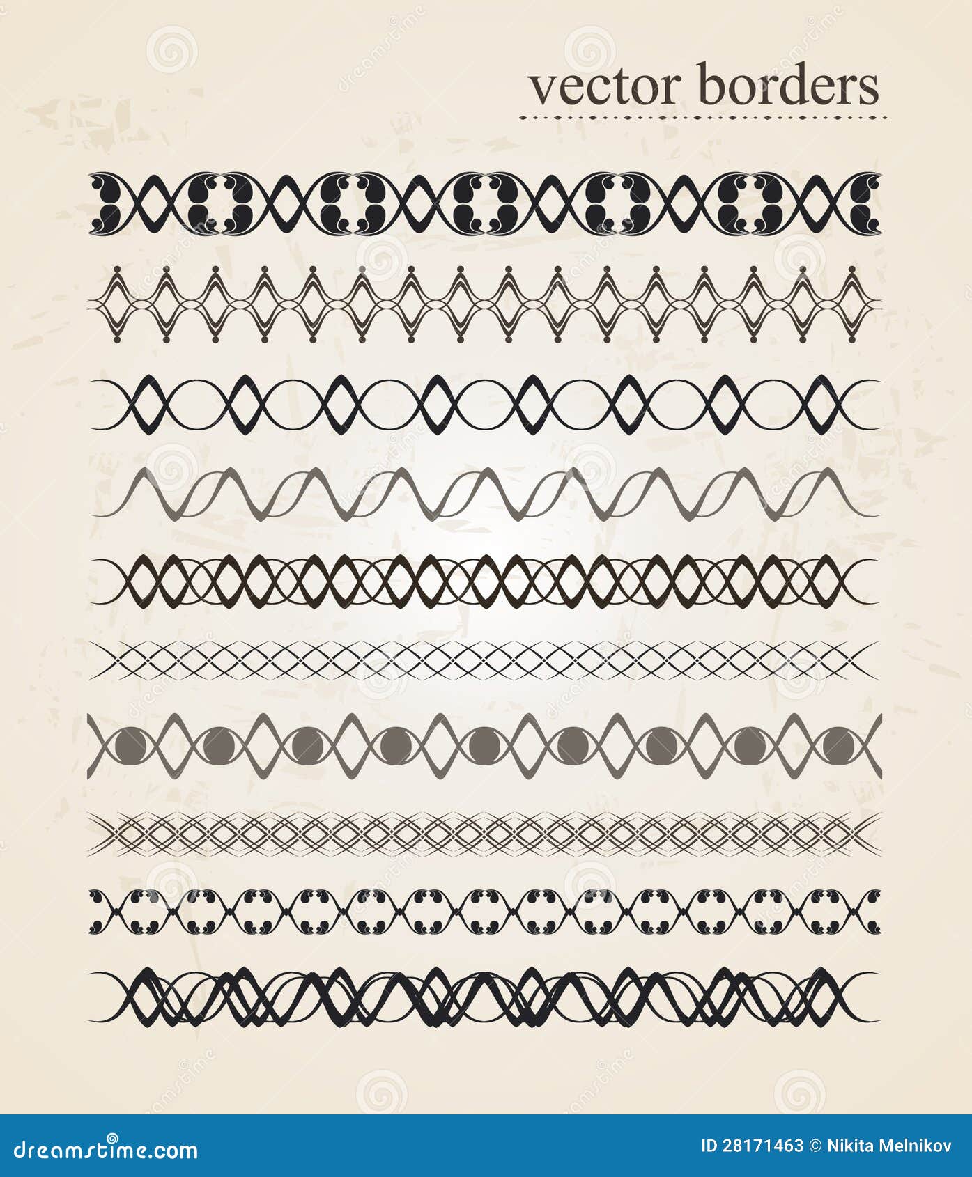 Set of Vector Borders for Design Stock Vector - Illustration of card ...