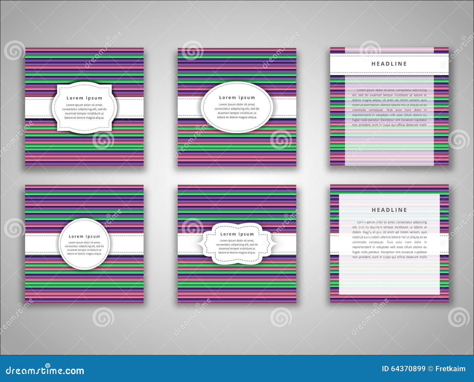 Set Of Vector Brochure Front And Back Side Templates In Abstract Style ...