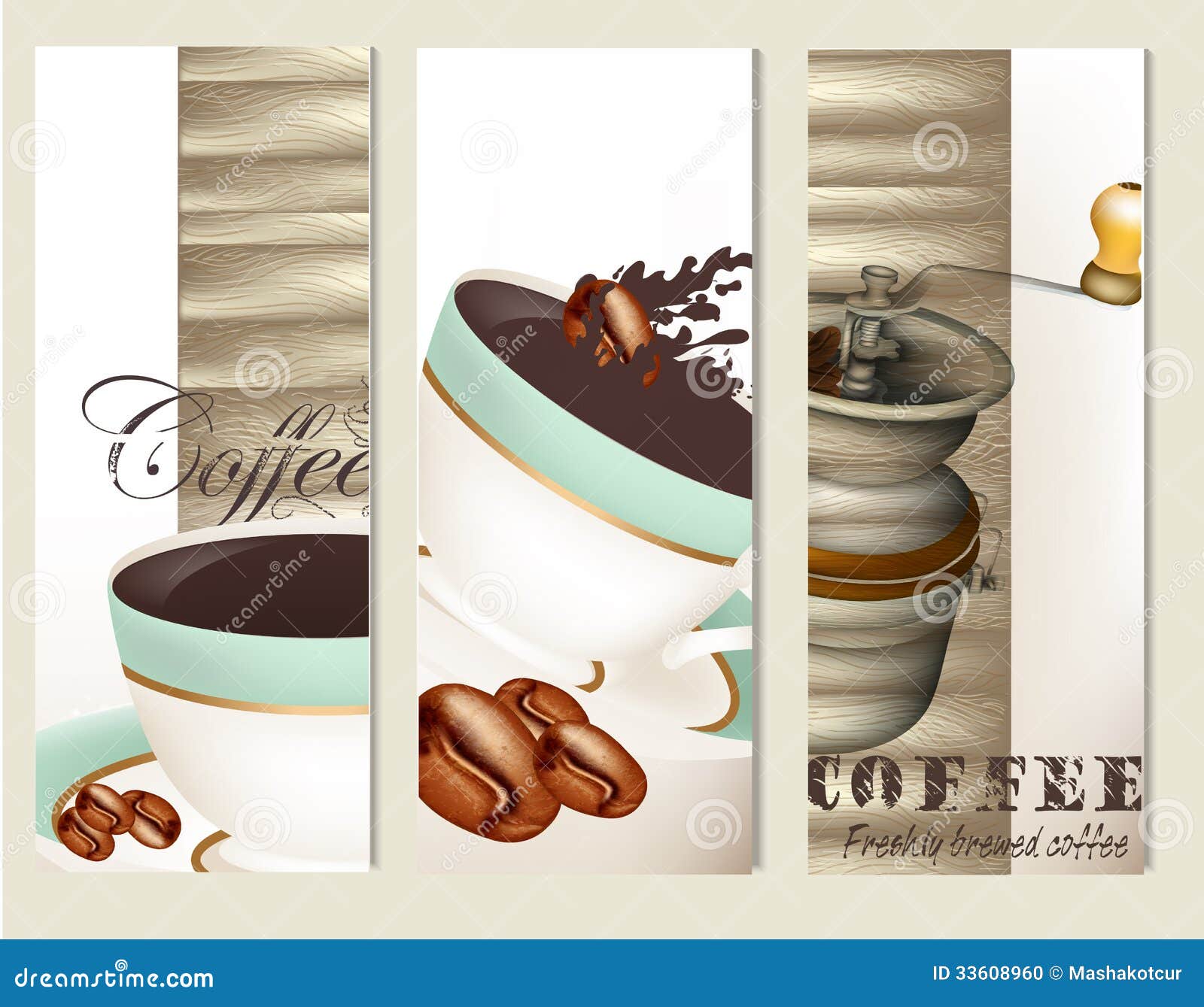 Set of Vector Brochures with Coffee Stock Vector - Illustration of ...