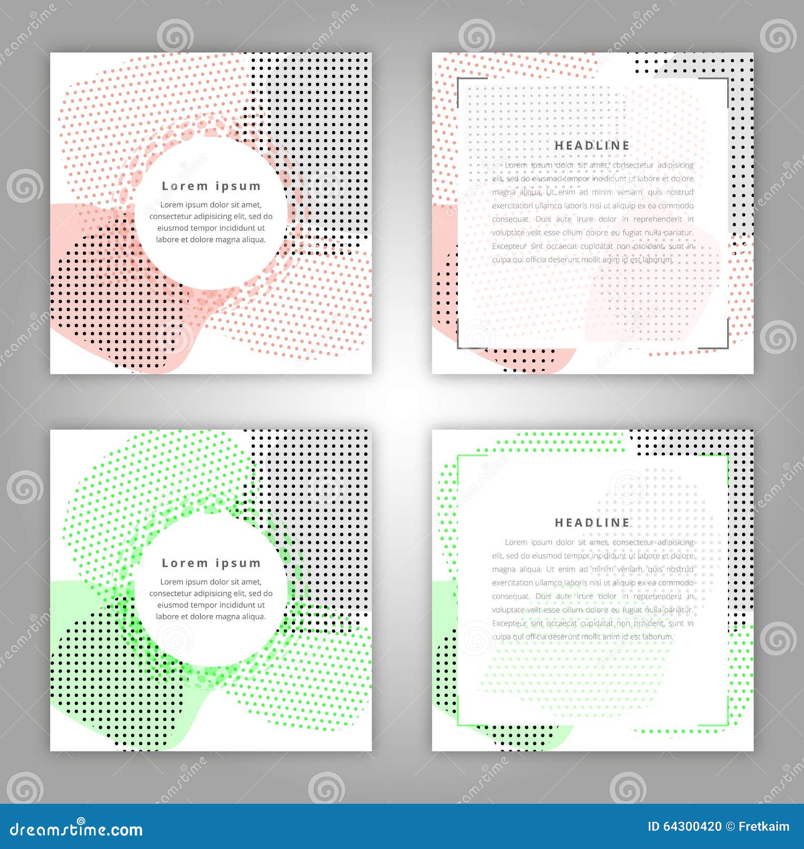 Set of Vector Broshure Front and Back Side Templates in Abstract Style ...