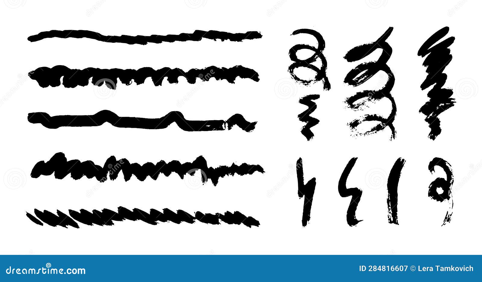 Set of Vector Brushes. Text Frames and Grunge Patches. Highly Detailed ...