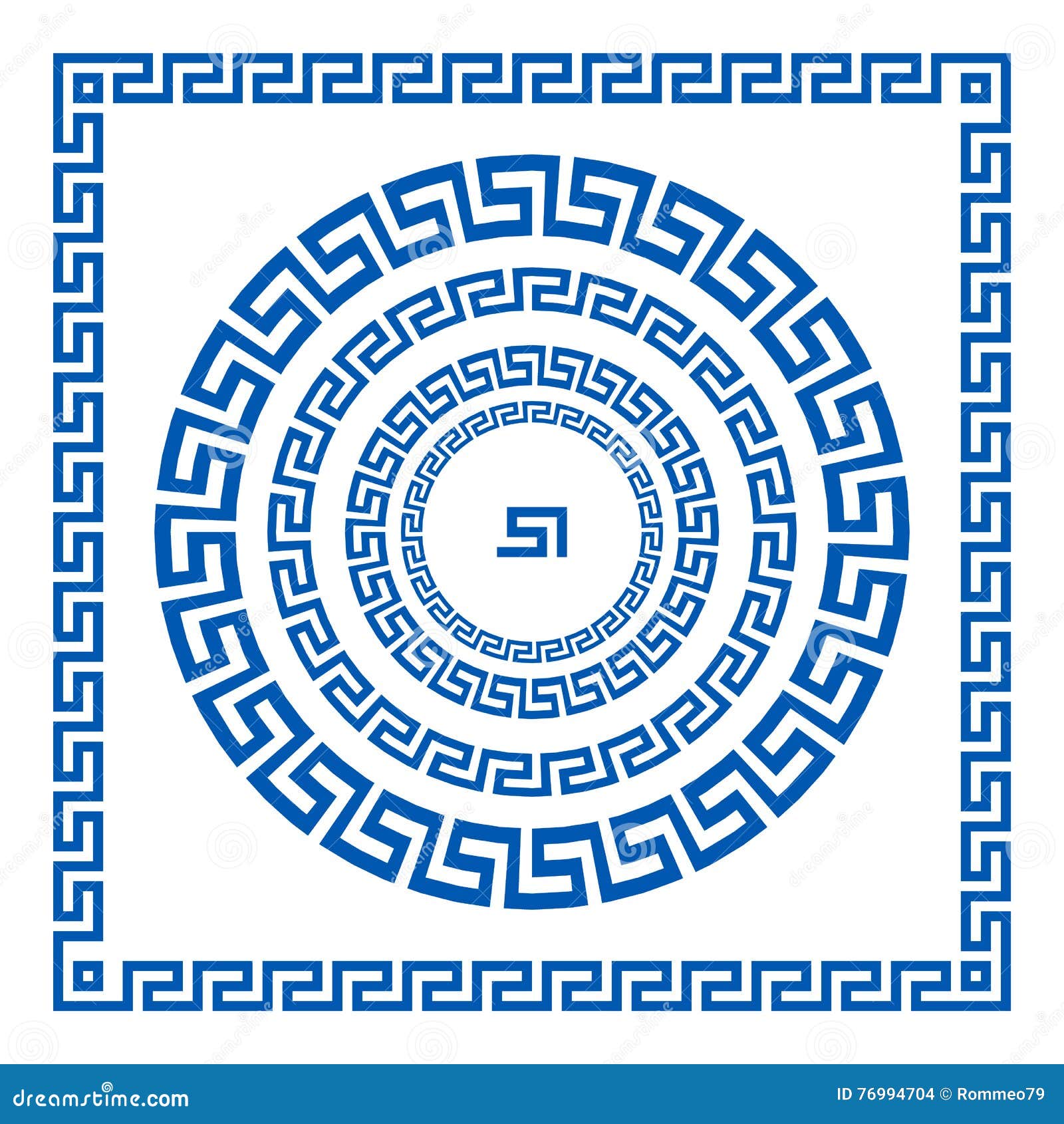 Set 4 Brushes Greek Meander Patterns Vector Illustration ...
